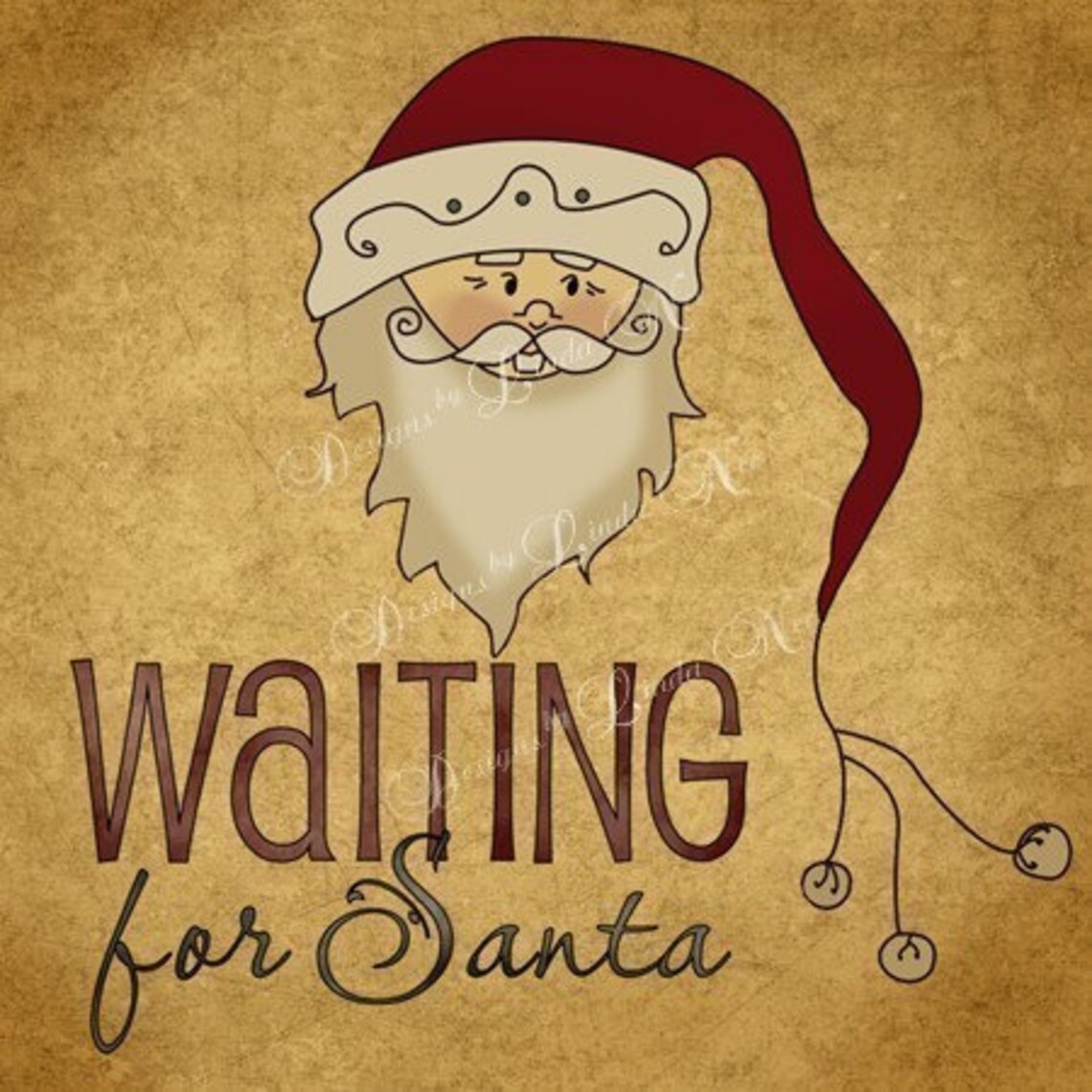 Instant Download Waiting for SANTA 1 X 1 Inch Images | Etsy