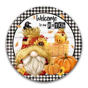 Welcome to Our Patch Fall Sign PNG, Scarecrow Gnome PNG, Printable ...