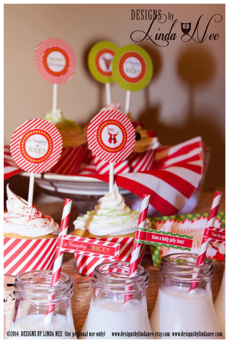 Straw Flags Wrappers Santa Christmas Straw Flag Wrapper - Etsy