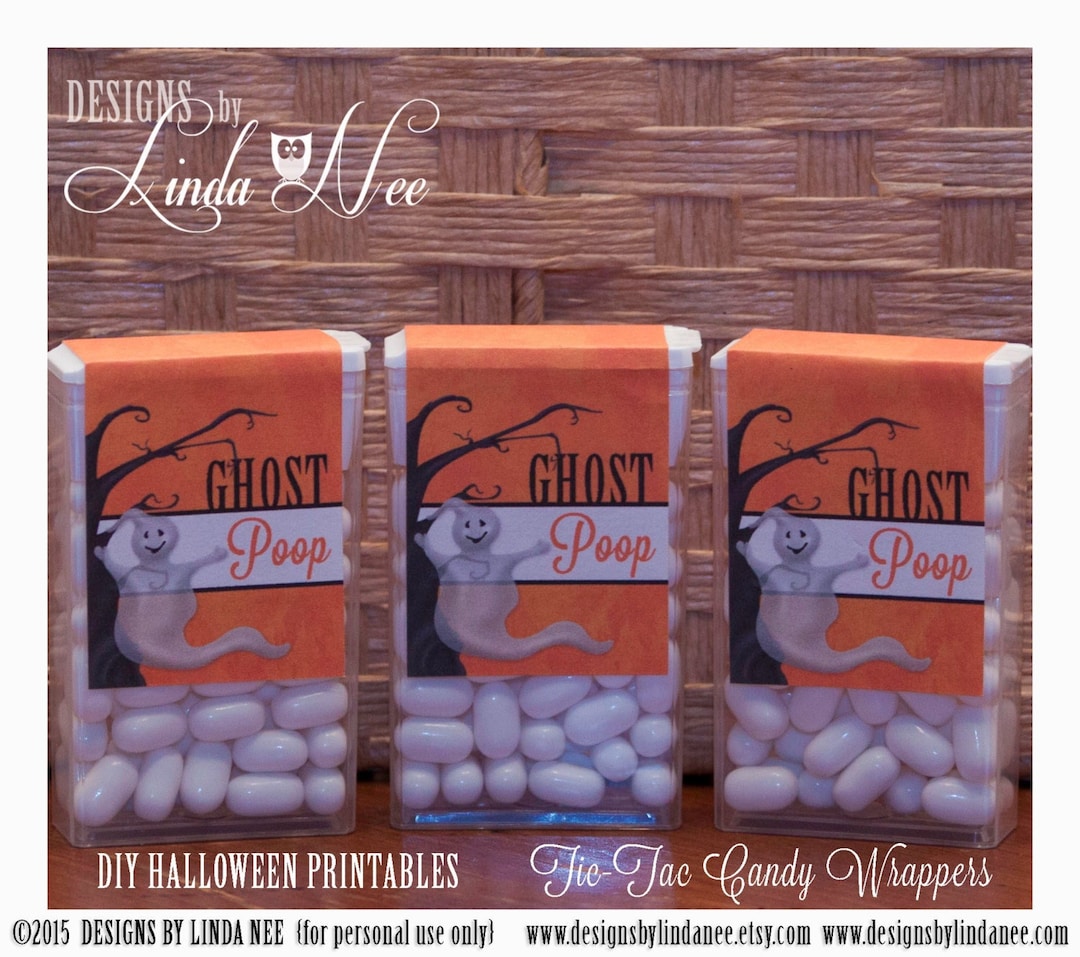Tic Tac GHOST Poop Printable Halloween Labels, DIY Halloween Printables ...