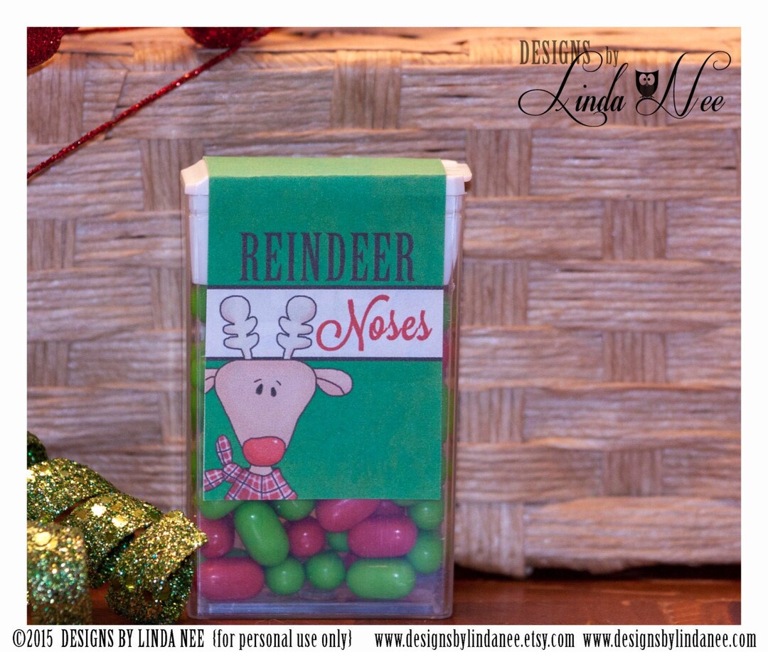 Tic Tac REINDEER Noses - Printable Labels - Party Package Wrappers ...