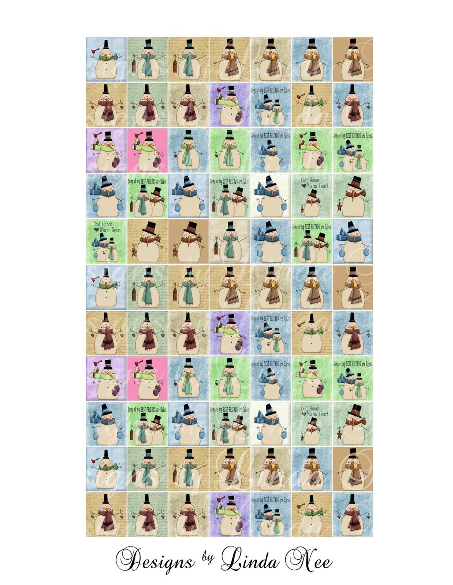 Instant Download Warm Heart SNOWMAN .75 X .83 Scrabble Size Images ...