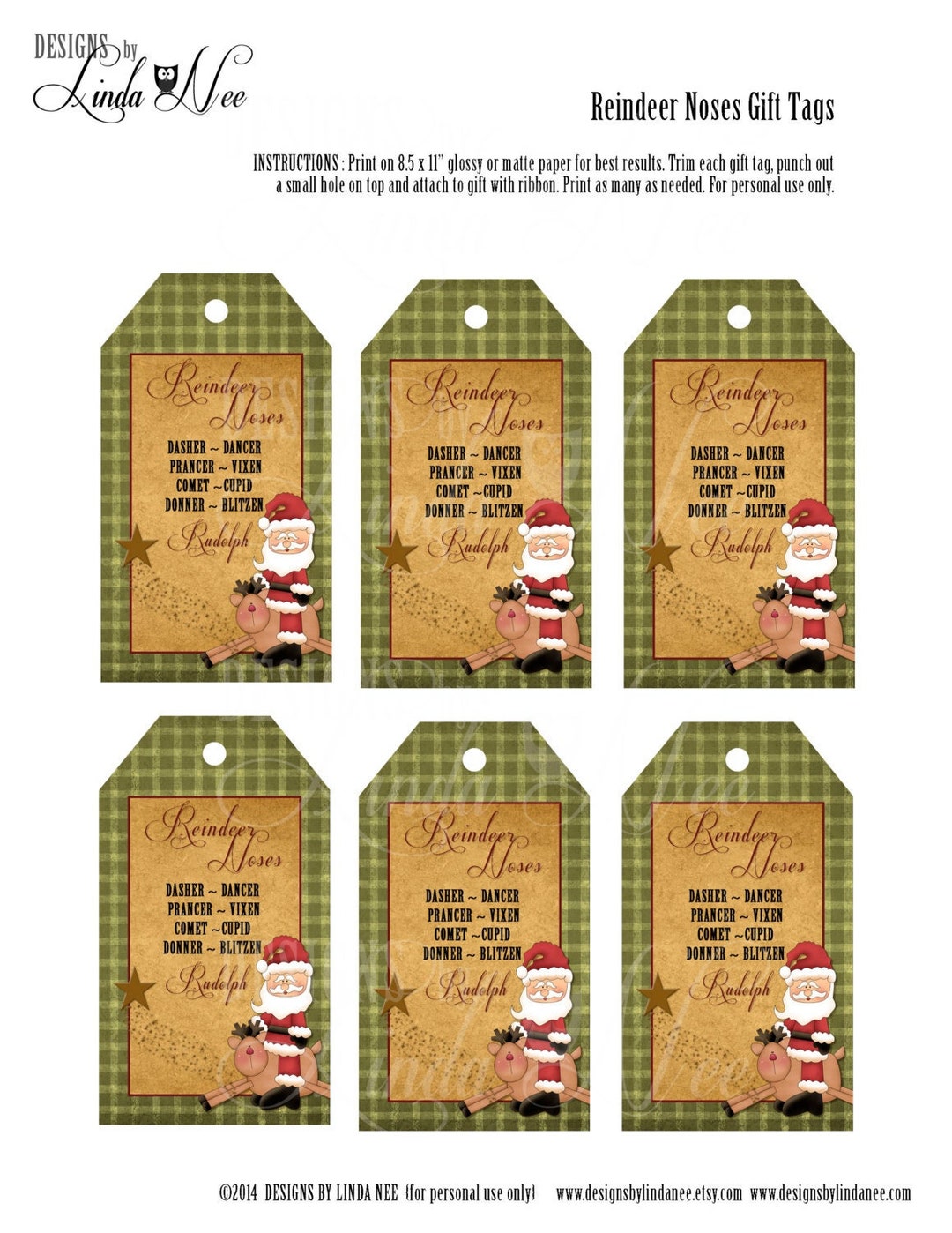 Reindeer Noses Treat Bag Labels, Printable Candy Bag Labels, Funny ...