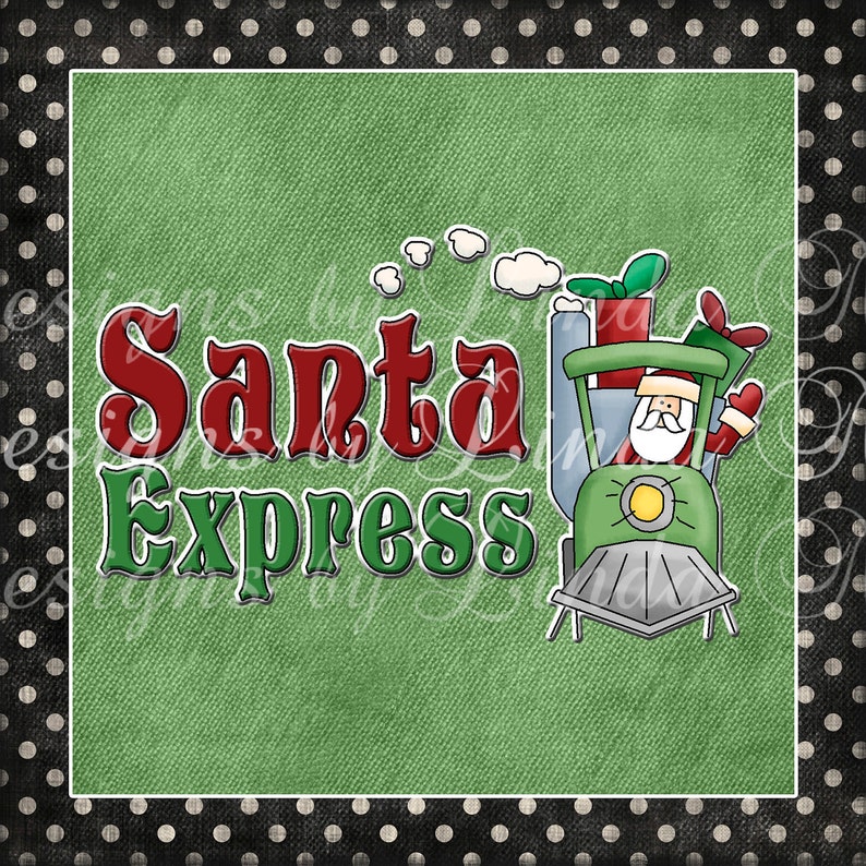 Instant Download SANTA Express 1.5 x 1.5 inch square | Etsy