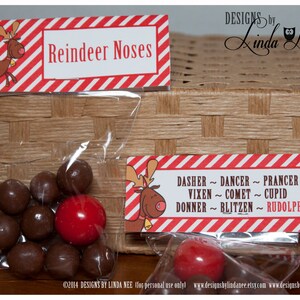 Reindeer Noses Brights Treat Bag Topper 4 Printable | Etsy