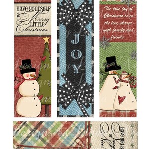 Christmas Cheer BOOKMARKS ~ Digital Collage Sheet ~ Book, Reading ...