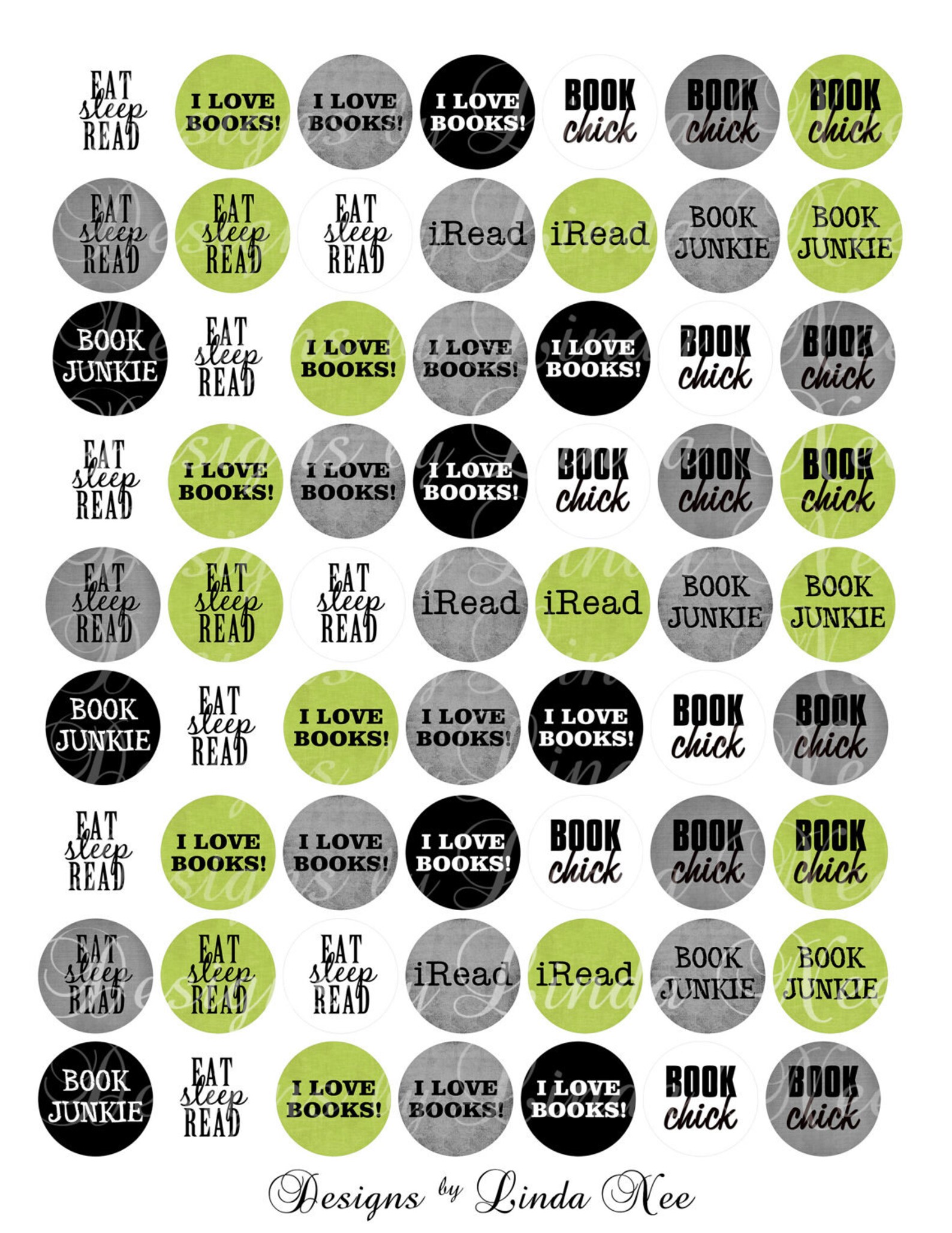 Instant Download NEW BOOK Junkie 30mm 30 Mm Round | Etsy