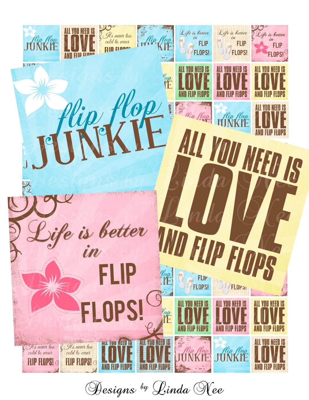 FLIP FLOP Summer on the Beach - Life is Better in Flip Flops (1 X 1 ...
