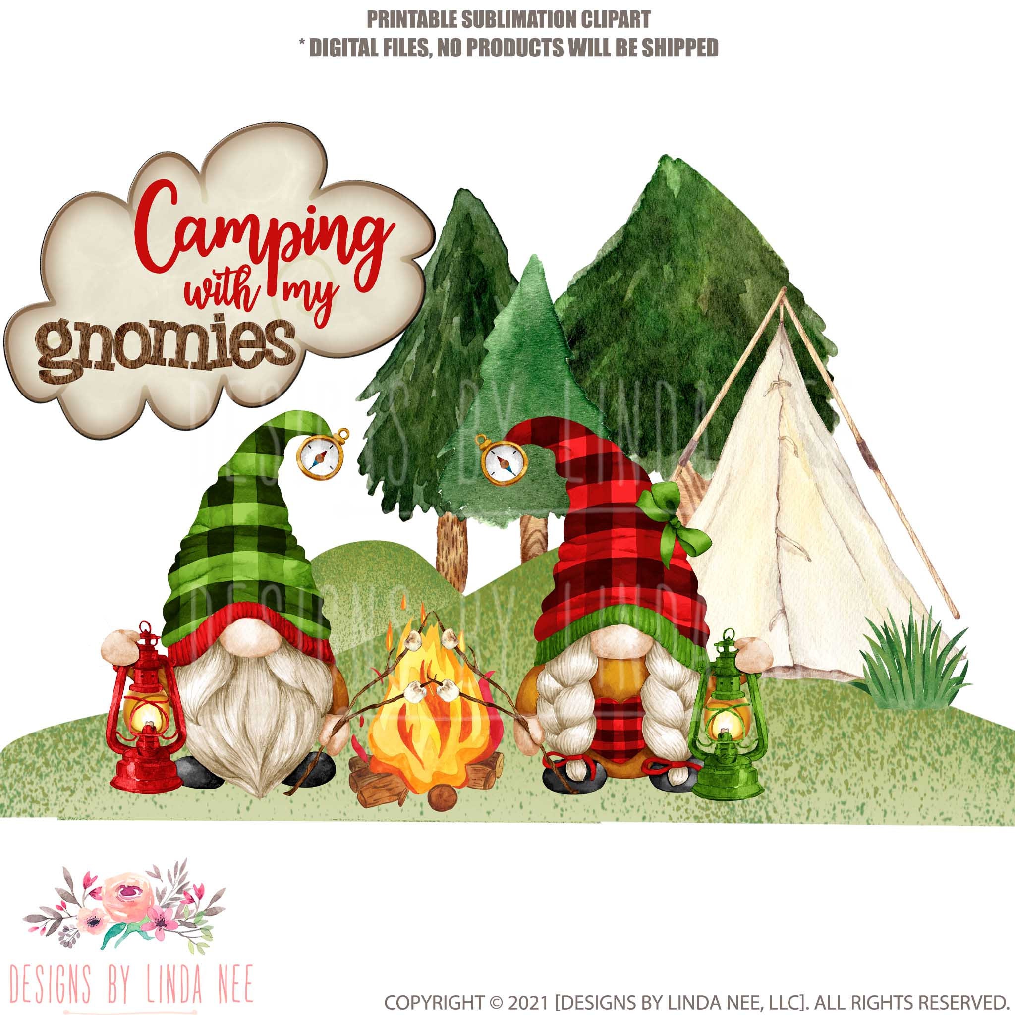 Camping Gnome PNG Summer Gnome Clipart S'mores Coffee - Etsy