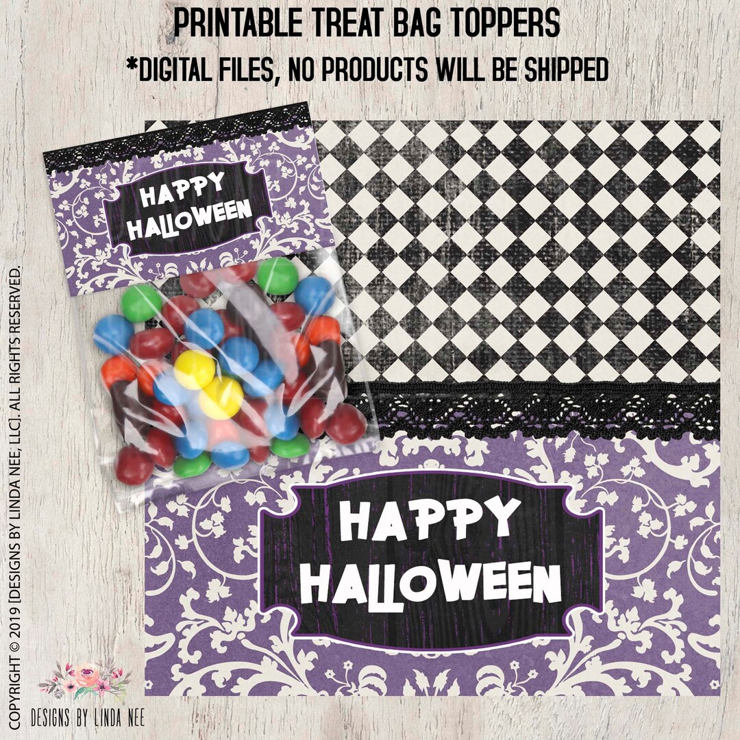 Halloween TREAT BAG Toppers, Instant Download, Halloween Bag Toppers ...