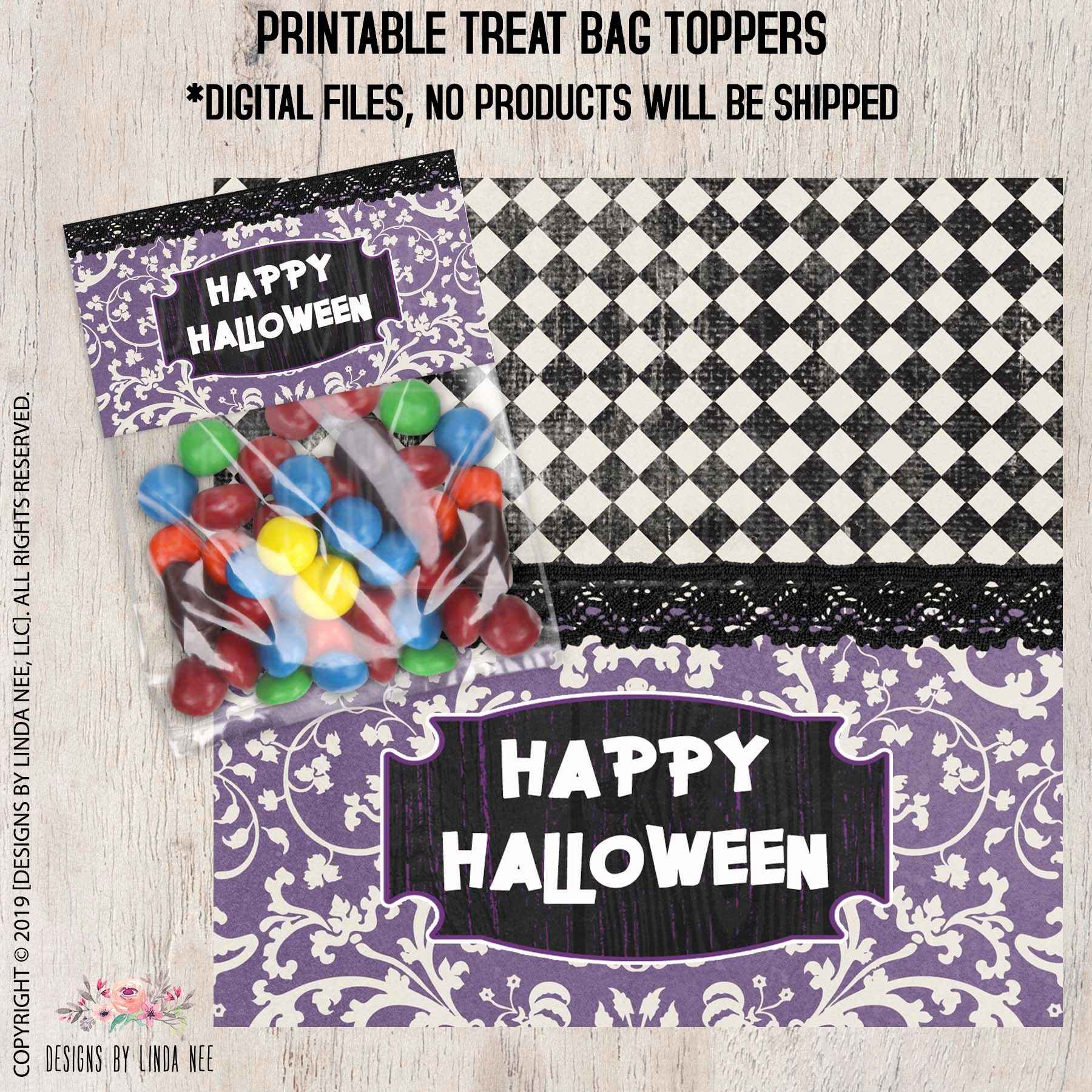 Halloween TREAT BAG Toppers Instant Download Halloween Bag | Etsy