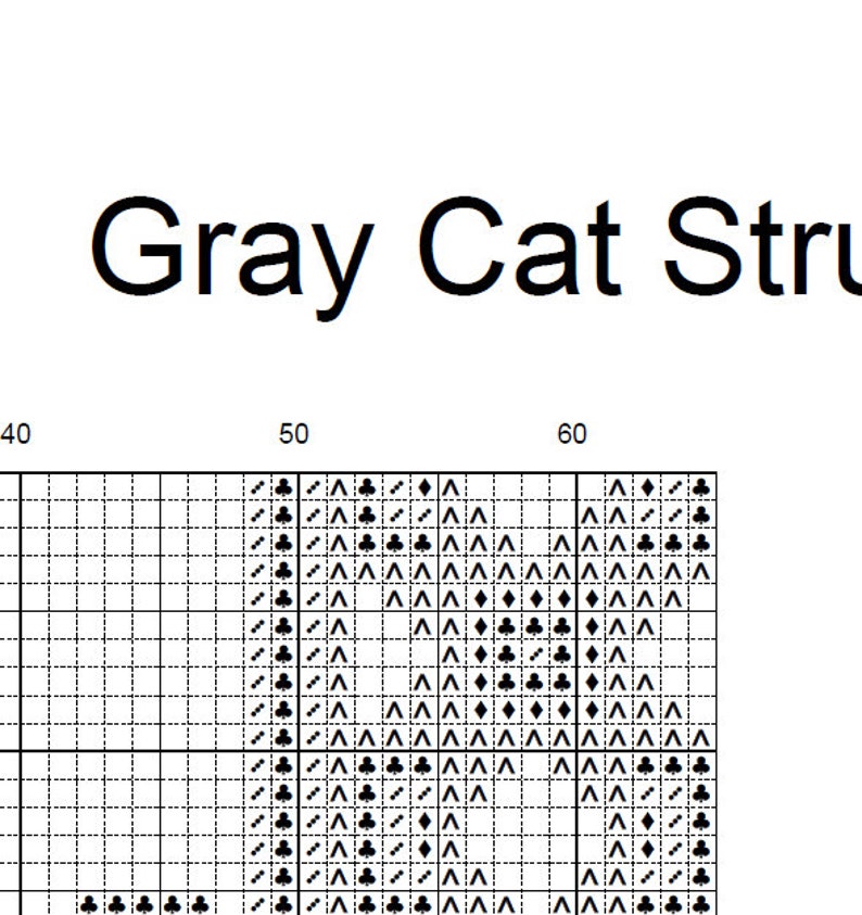 Gray Cat Strut - PDF Digital Cross Stitch Pattern S002 - Etsy