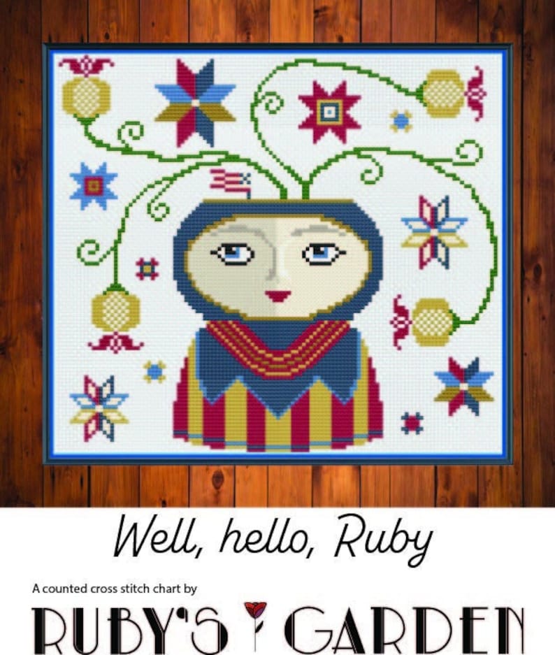 Well Hello Ruby - PDF Digital Cross Stitch Pattern S001 - Etsy