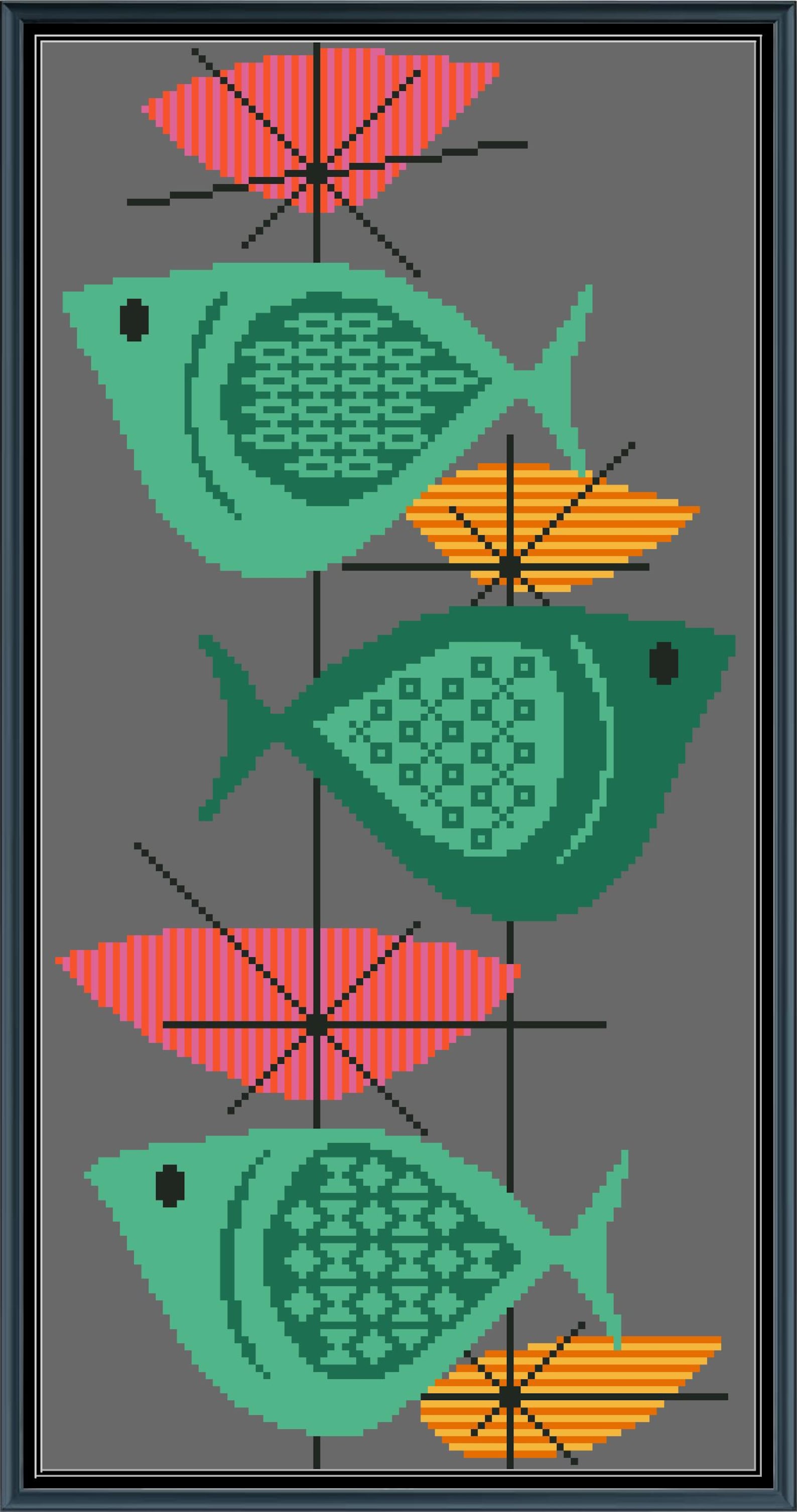 Atomic Fish - PDF Digital Cross Stitch Pattern S004 - Etsy