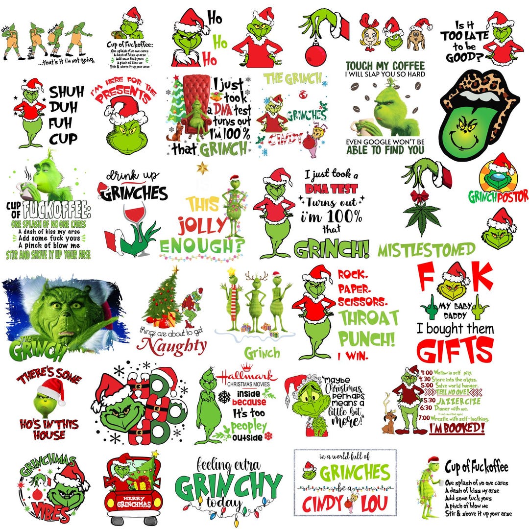 140+ Files the Grnich Png Bundle, Merry Grnichmas Png, Retro Grinc Png ...