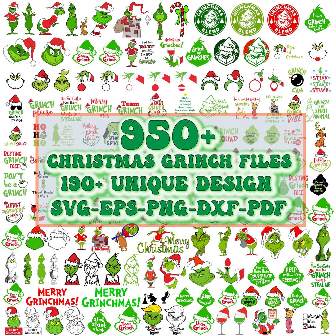 950+ Files the Grinch Bundle, 190+ UNIQUE DESIGN, Grinch Christmas Svg ...