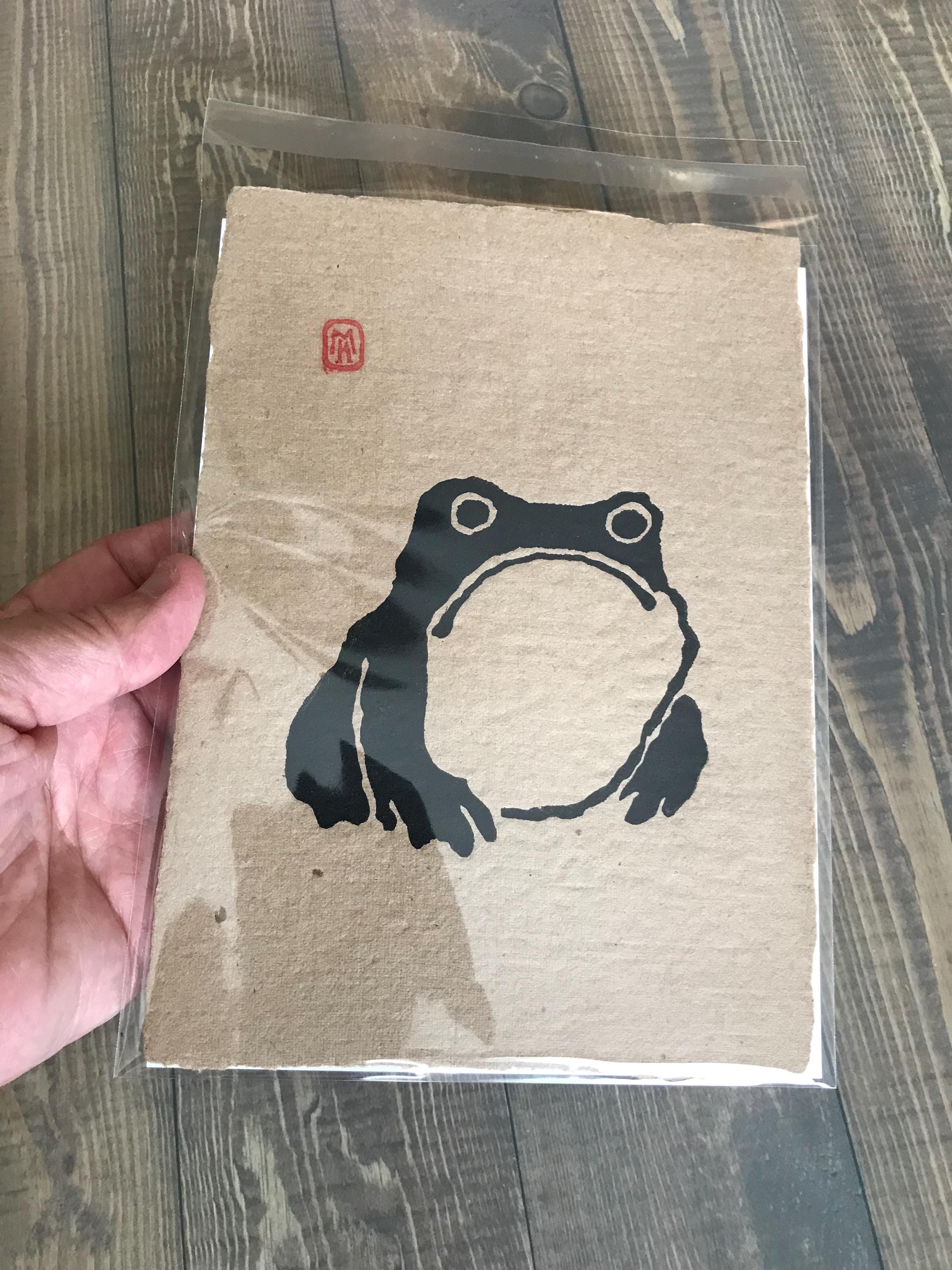 Hand Printed Matsumoto Hoji Toad Block Print on Handmade Paper - Etsy