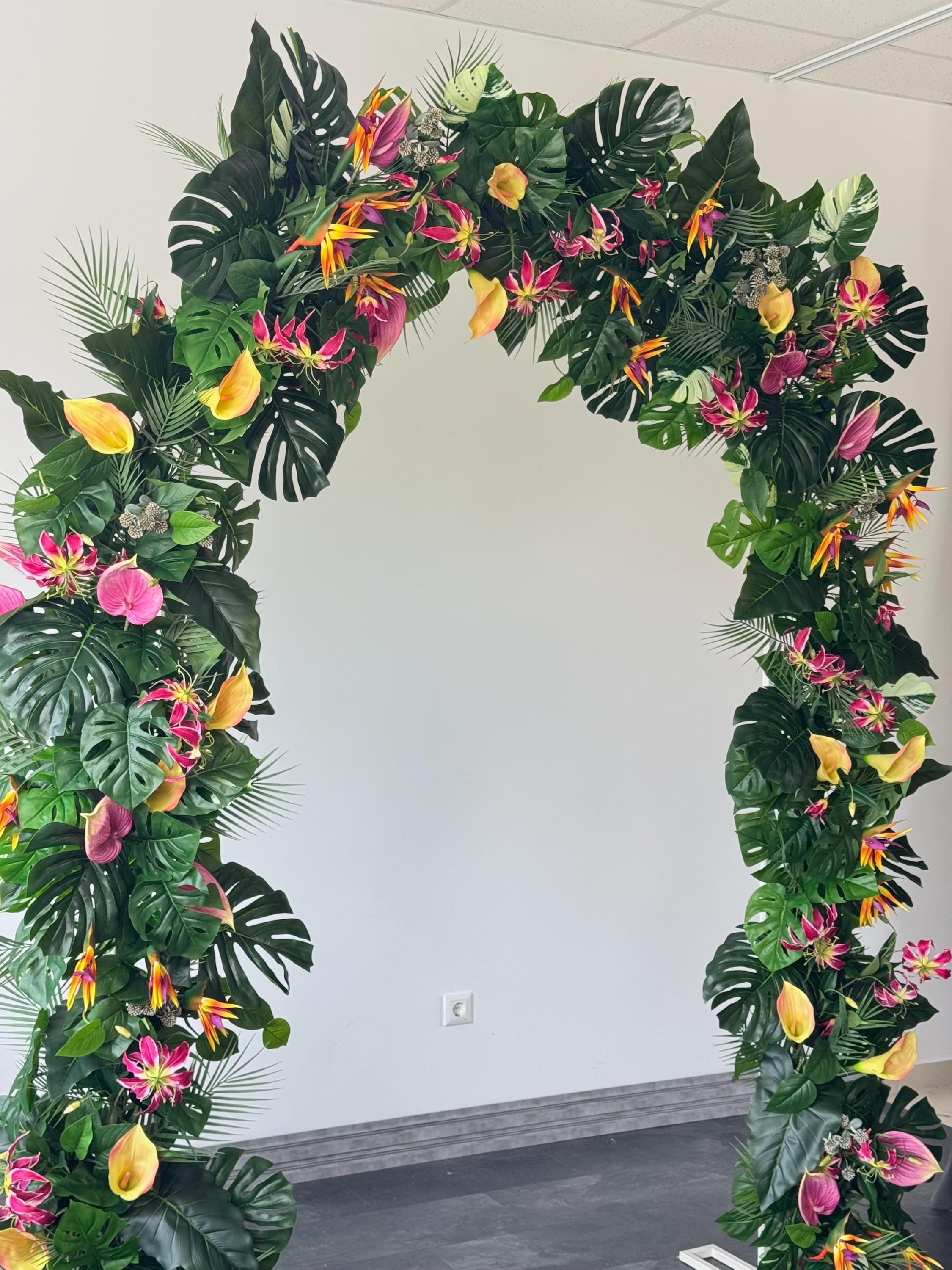 Tropical Greenery Garland, Silk Arbor Decor, Wedding Arch Flower, Faux ...
