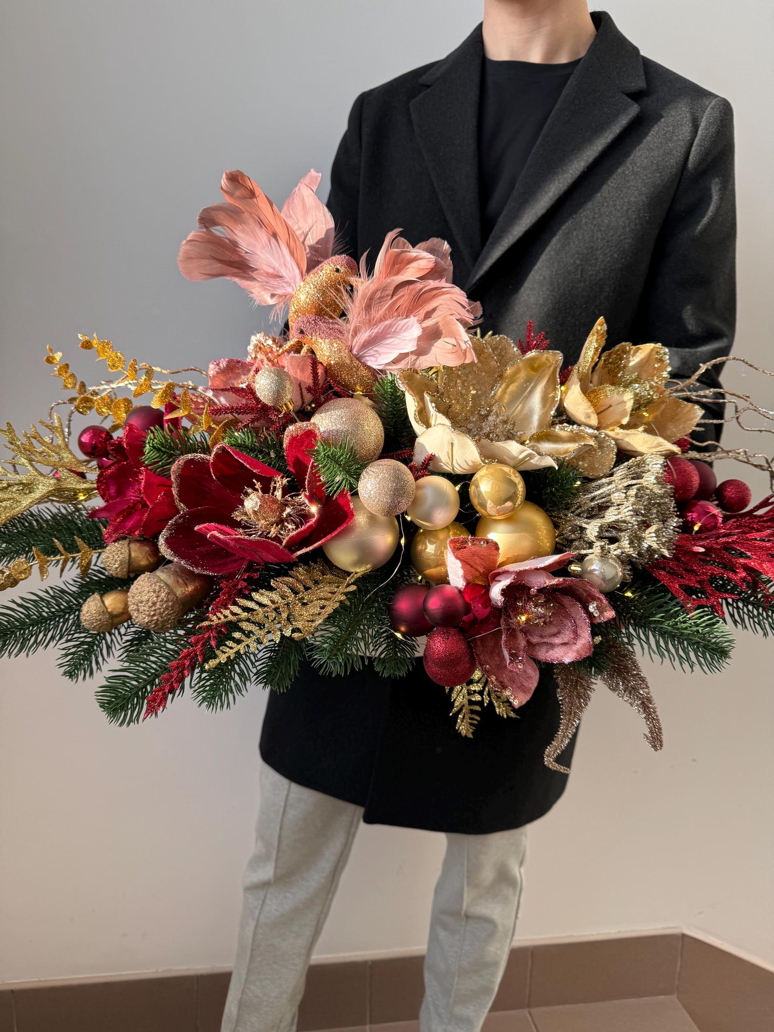 Christmas Stair Swag, Stairway Garland, Xmas Centerpiece, Xmas Mantel ...