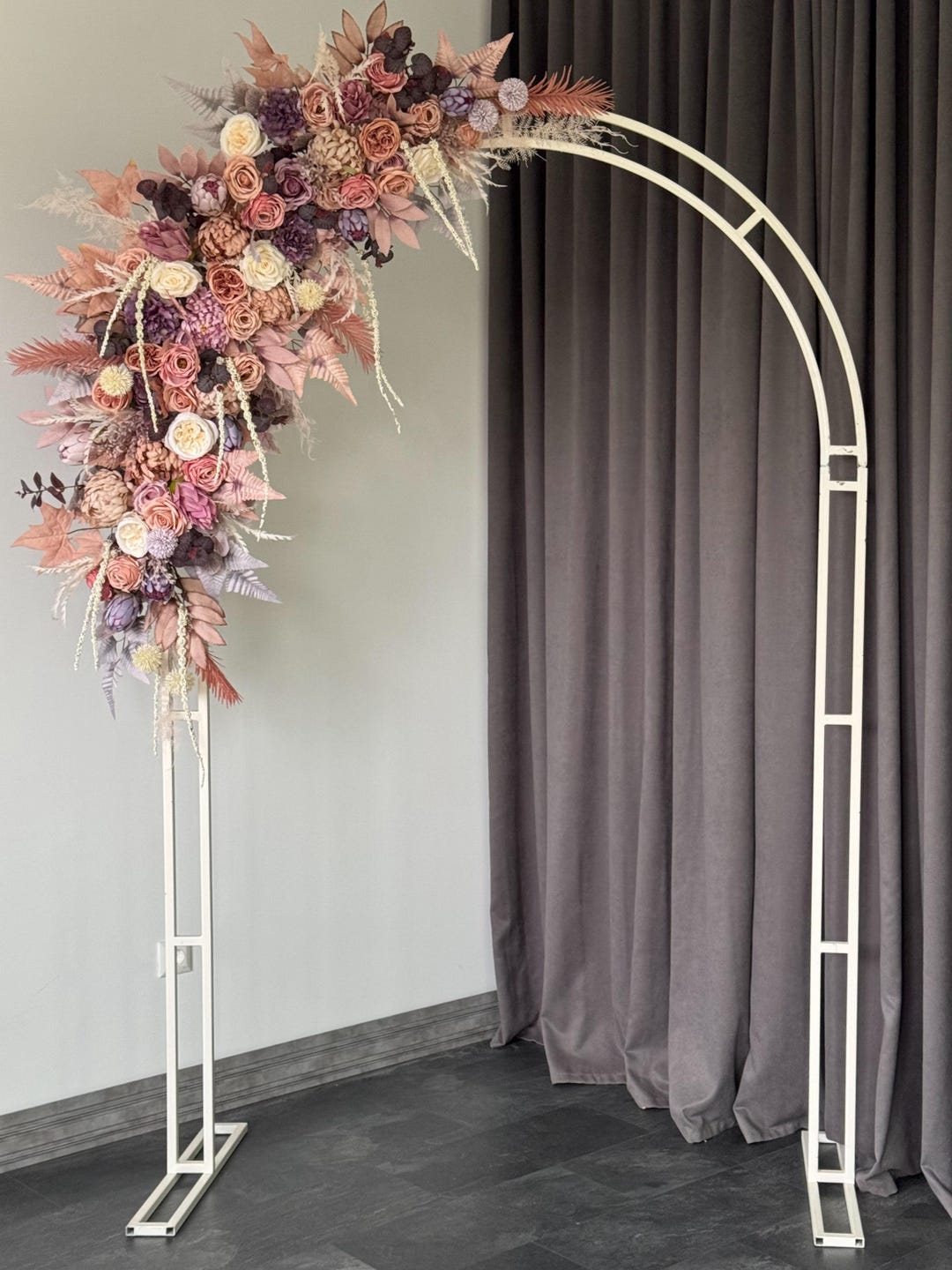 Dusty Pink Flower Corner Swag, Wedding Altar Flowers, Arbor Arrangement ...
