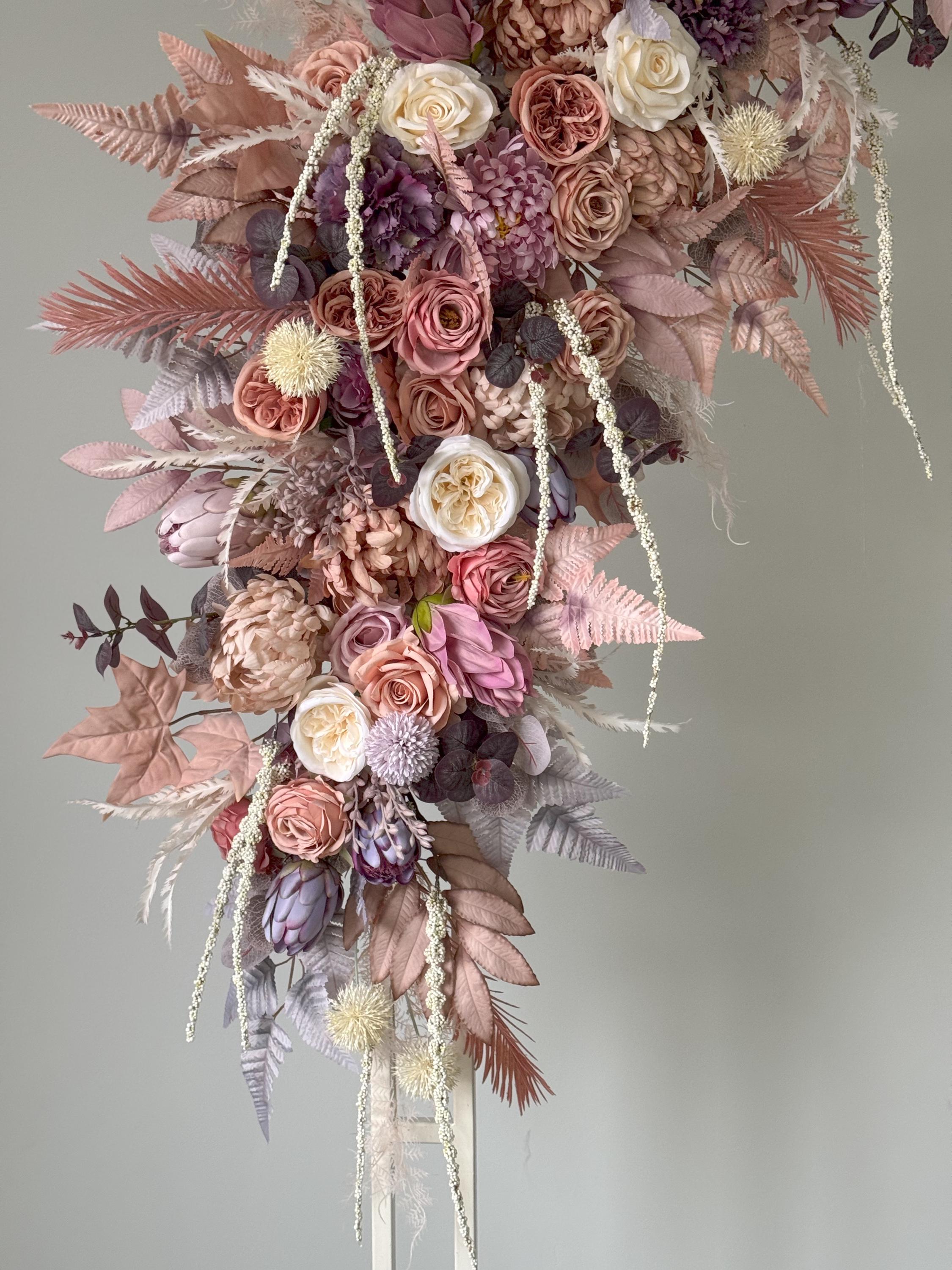Dusty Pink Flower Corner Swag, Wedding Altar Flowers, Arbor Arrangement ...