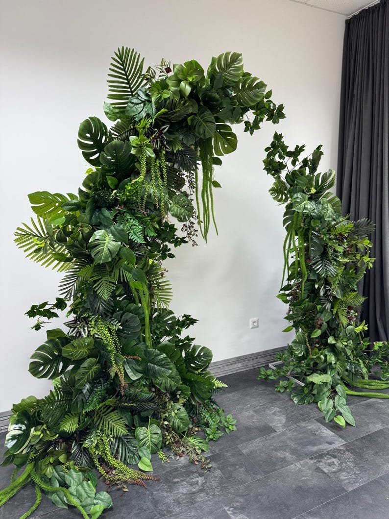 Tropical Artificial Greenery Arch Garland, Jungle Storefront Decor ...