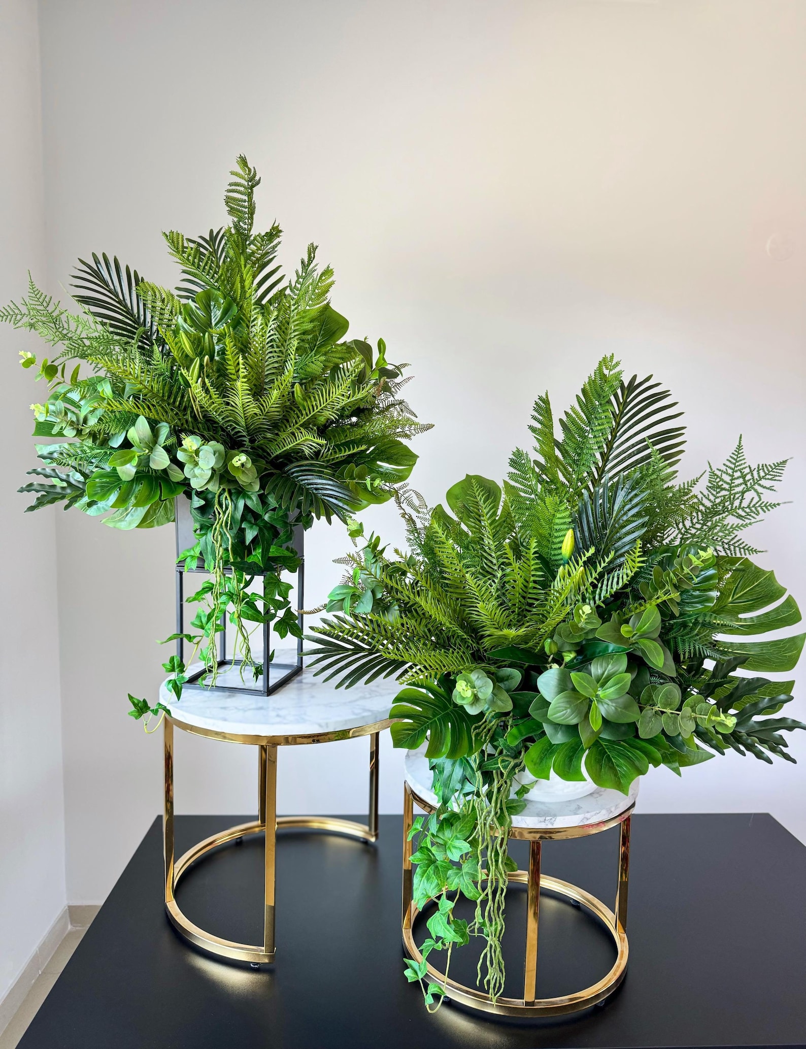 Green Table Centerpiece Decor, Faux Greenery Arrangement, Fake Plant ...