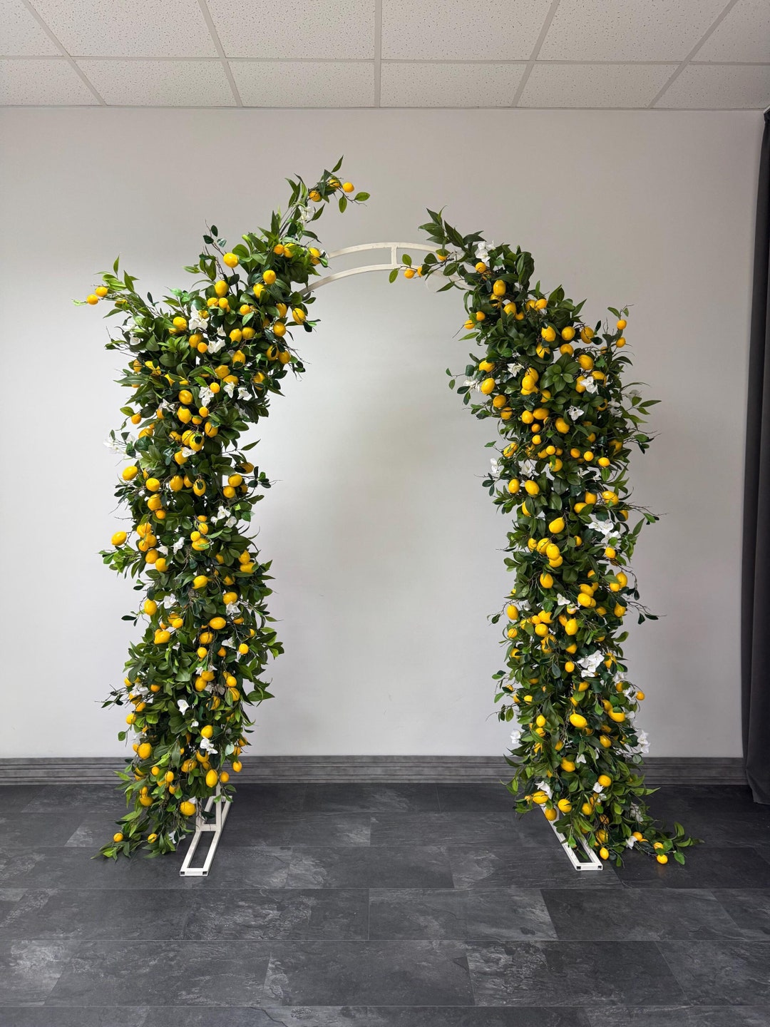 Horn Faux Lemon Arch Arrangement, Citrus Decorations, Fake Fruit Decor ...
