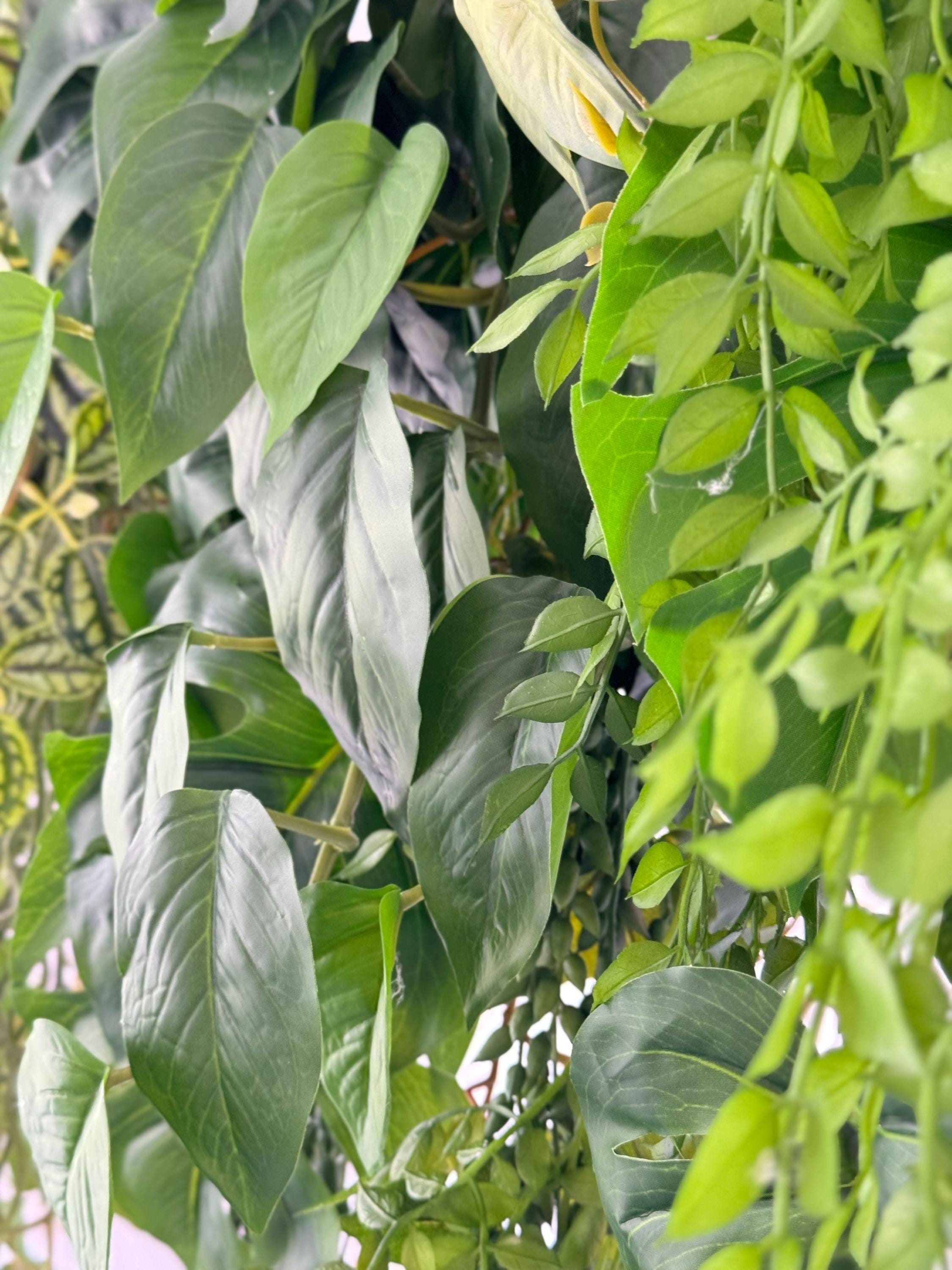 Fake Greenery Front Store Arrangement, Silk Tropical Plant Garland ...