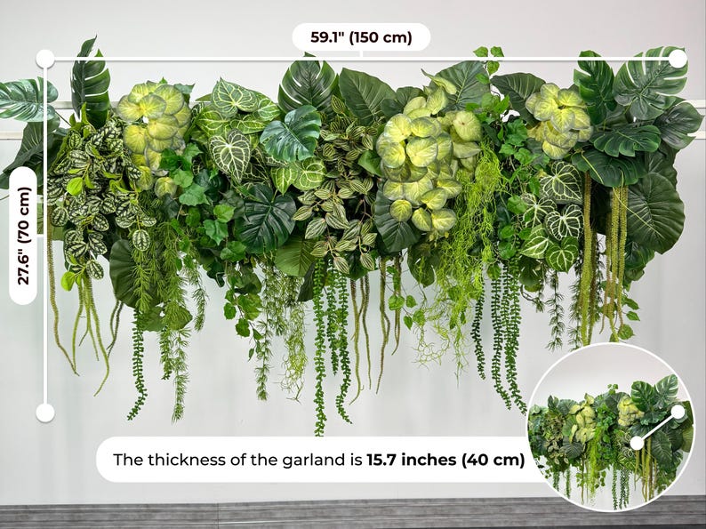 Year Round Shop Front Garland, Real Touch Greenery Backdrop, Arch ...