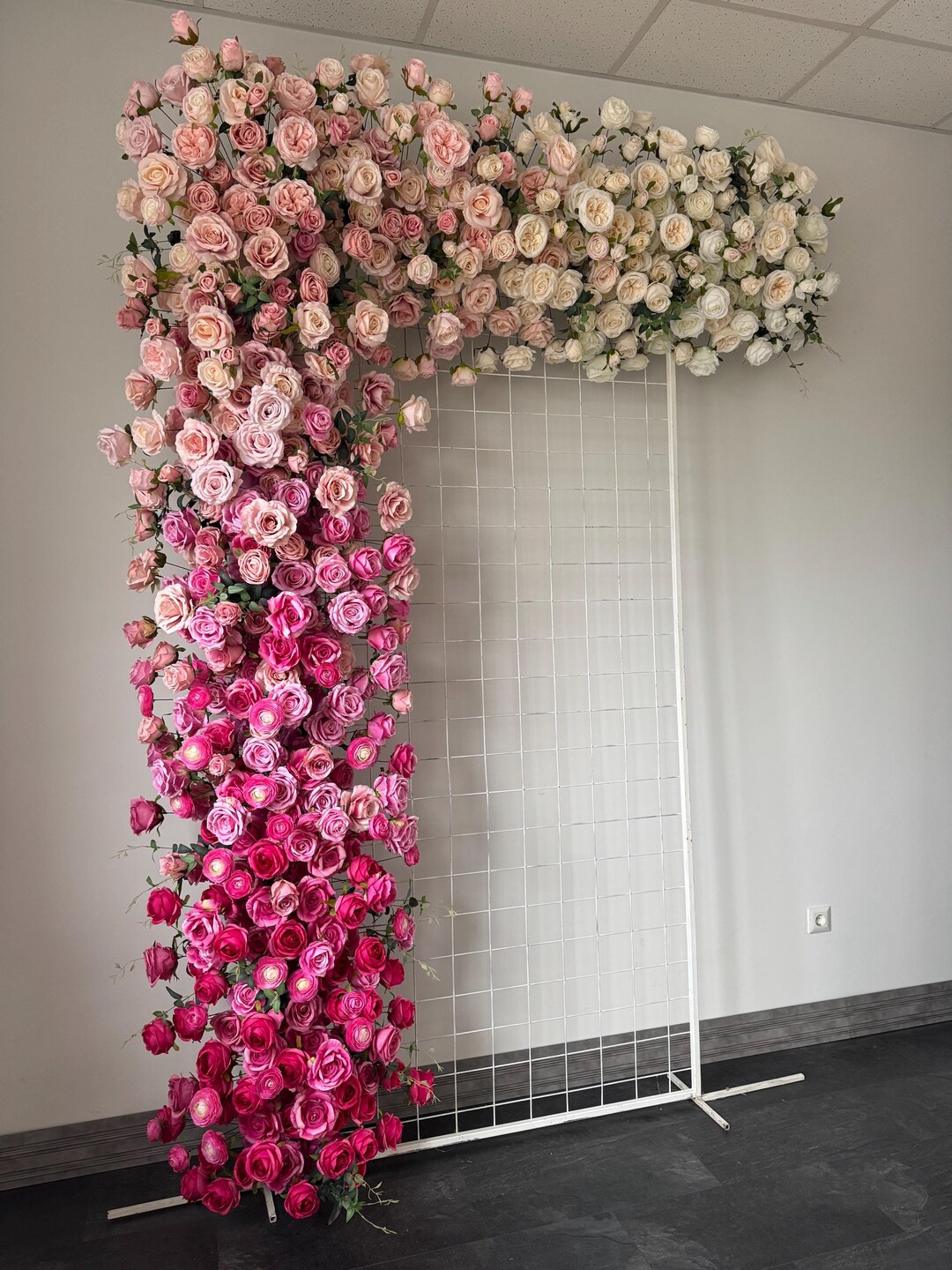 Pink White Flower Ach Arrangement, Silk Arbor Flower, Wedding Ceremony ...