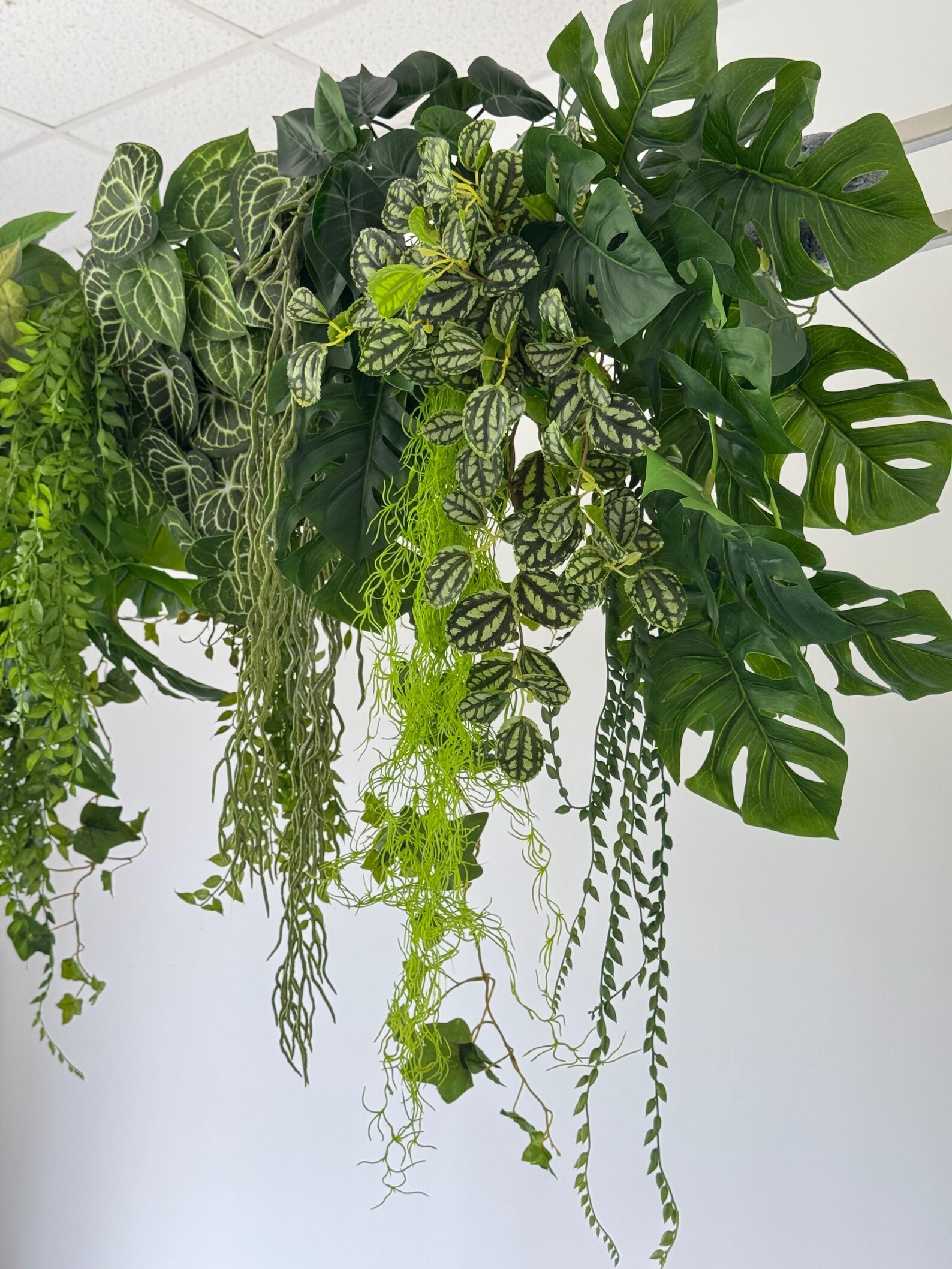 Fake Greenery Front Store Arrangement, Silk Tropical Plant Garland ...