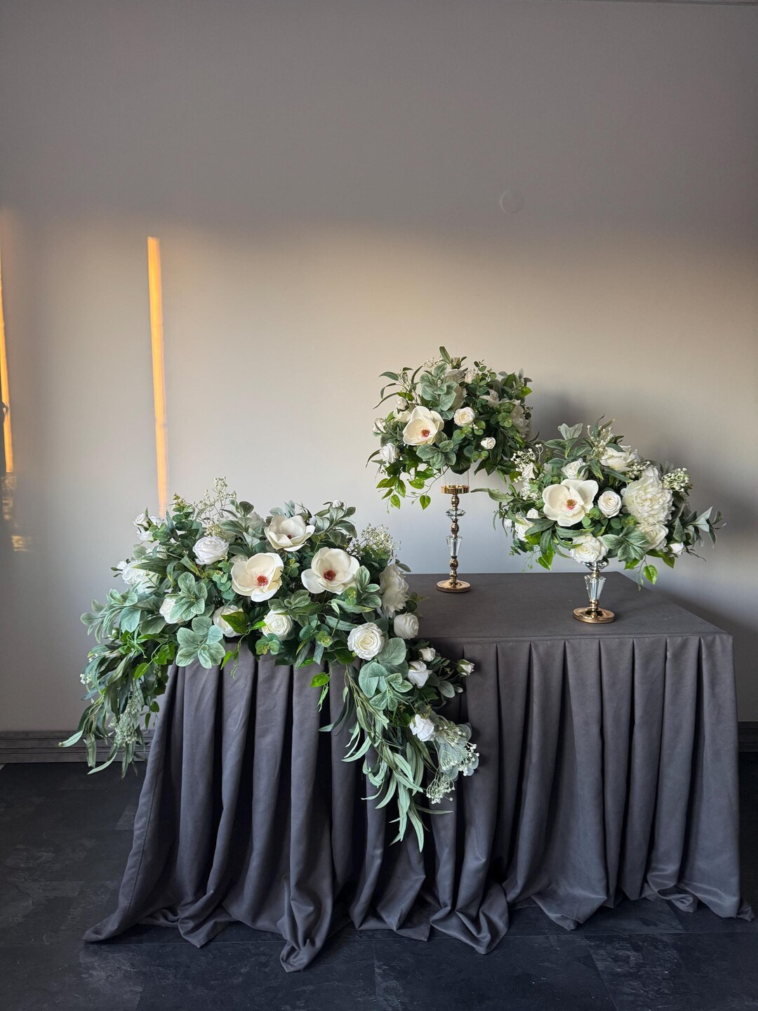 Floral Table Centerpiece, Real Touch Flowers, Artificial Roses ...