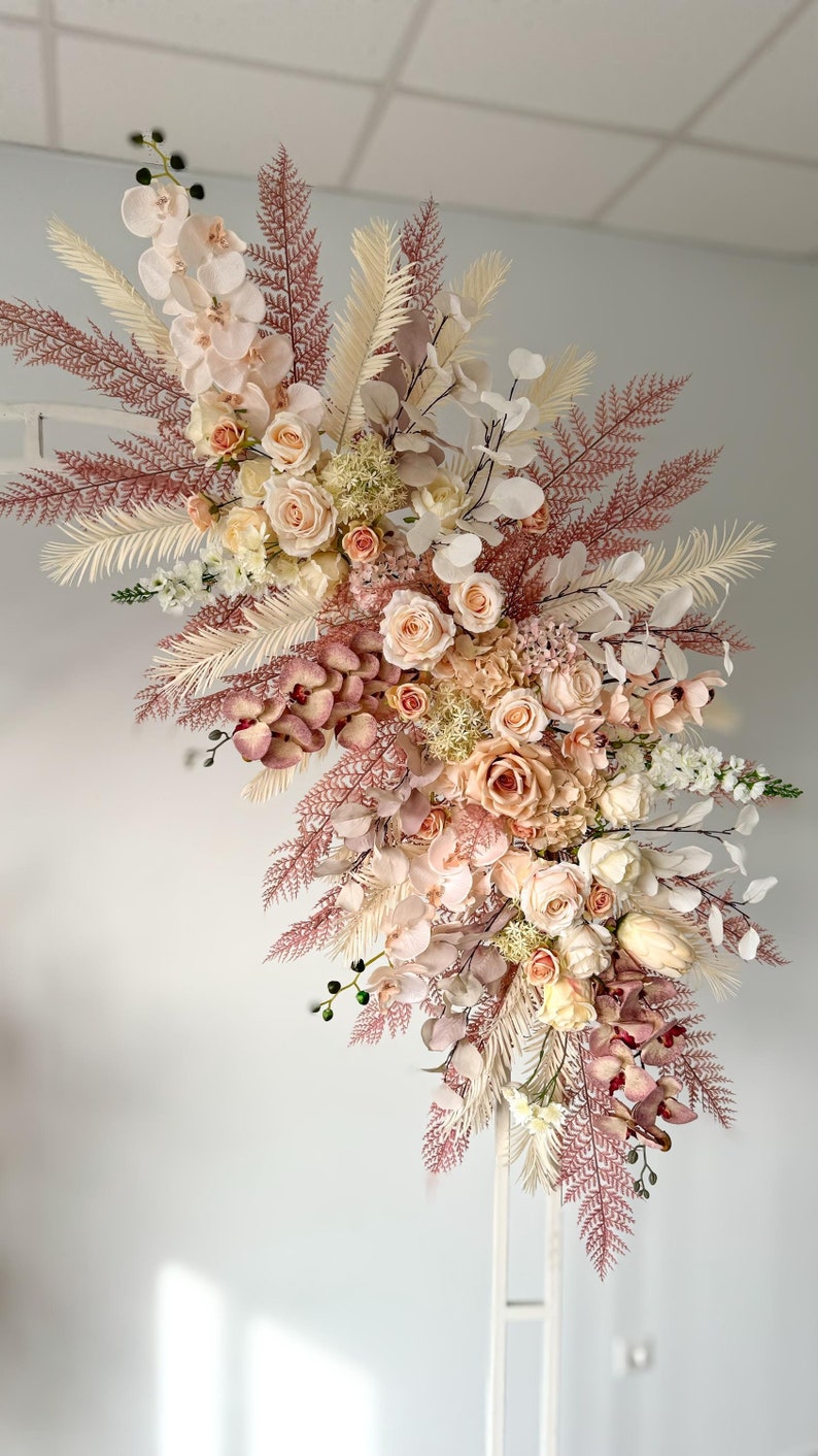 Boho Wedding Arch Swag, Rustic Silk Abor Arrangement, Bohemian Floral ...