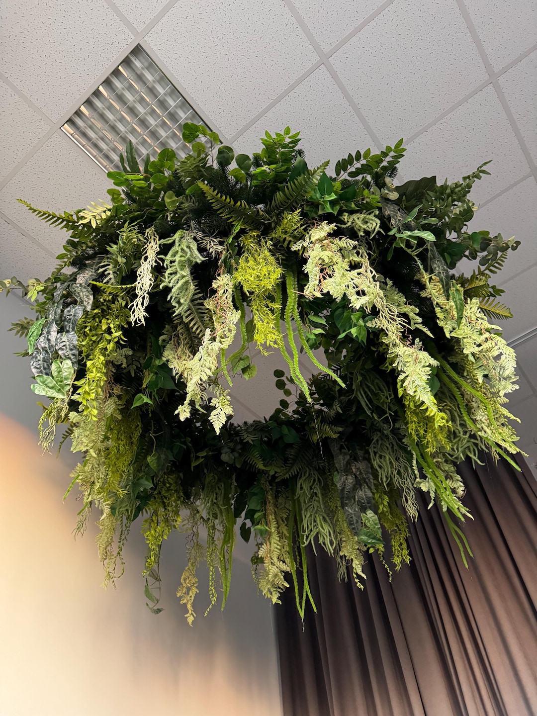 Cascading Hanging Greenery, Restaurant Decor, Artificial Fern ...