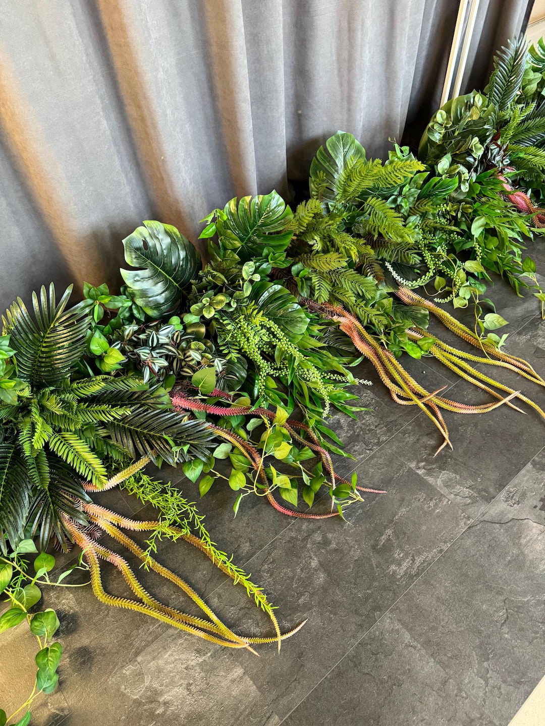 Realistic Greenery Garland, Tropical Real Touch Greenery Arrangement ...
