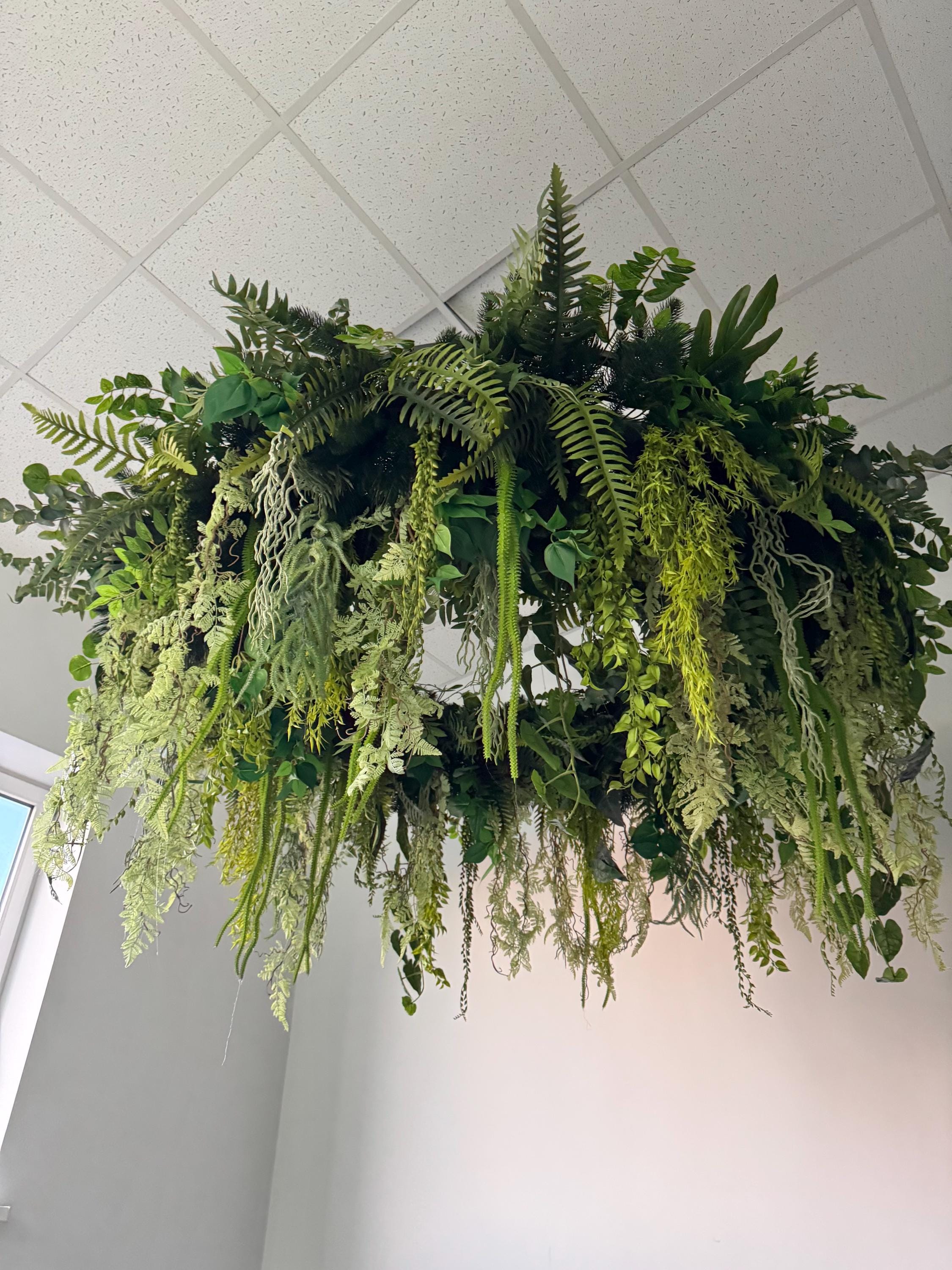 Greenery Ceiling Decor, Silk Faux Greenery Arrangement, Eucalyptus Fern ...