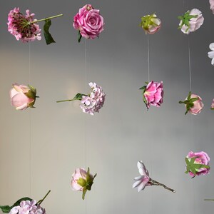 Pink Floating Flowers, Real Touch Flower Garland, Flower Wall Hanging ...