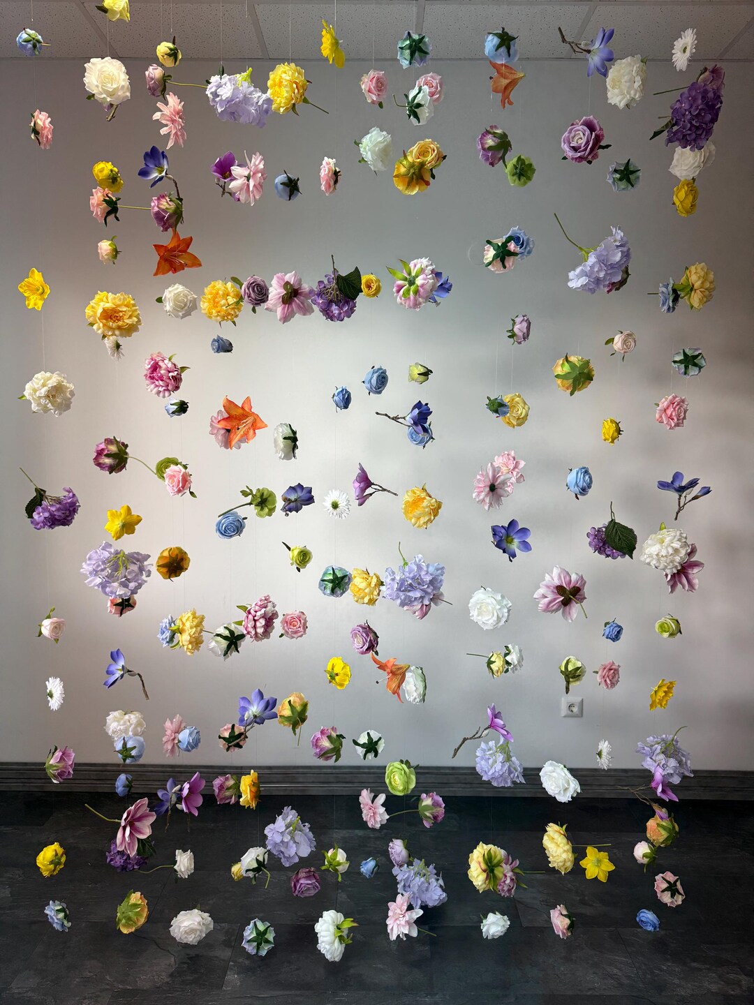 Floating Flower Photo Props, Hanging Flower Wedding Garland, Birthday ...