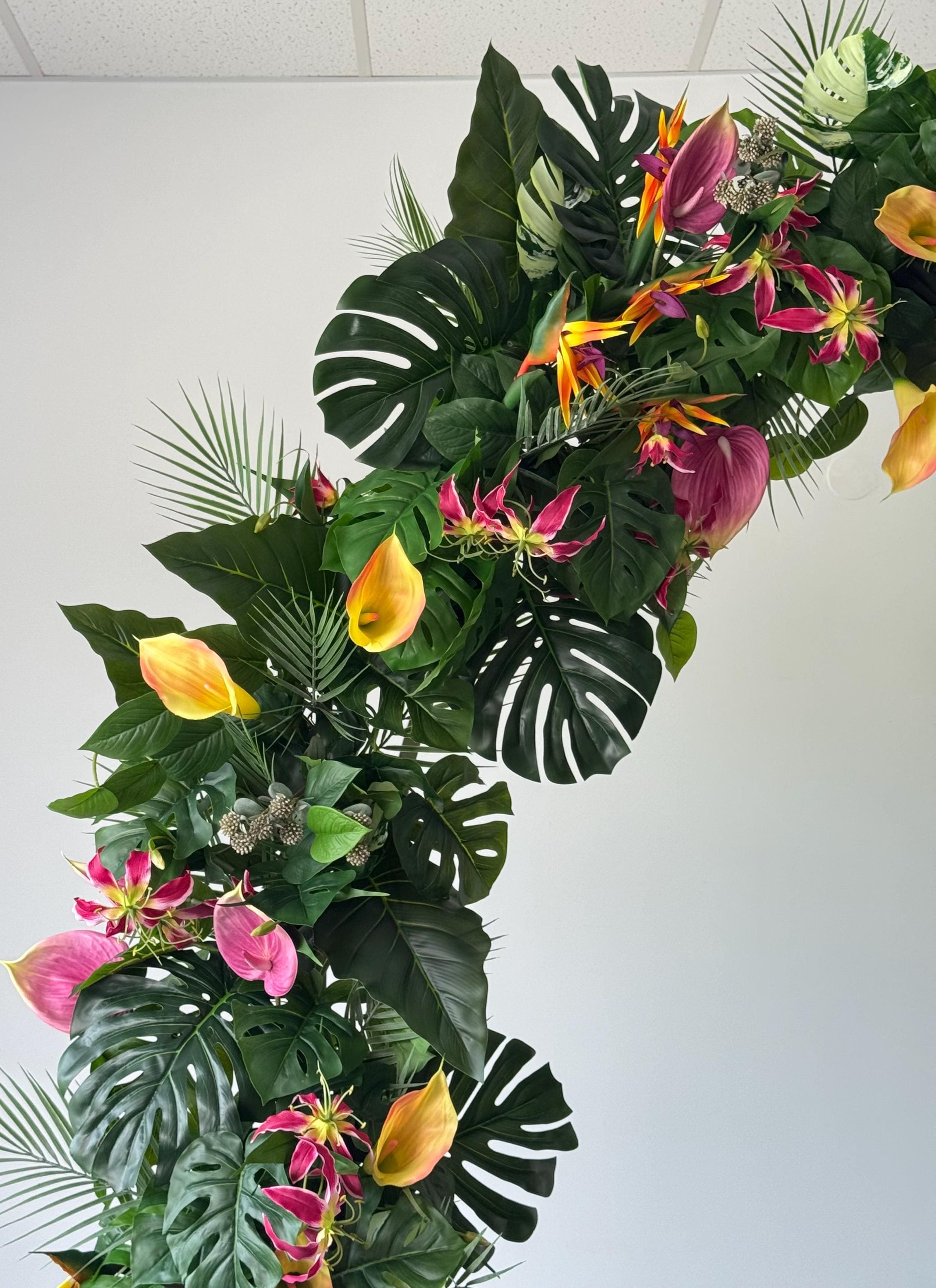 Tropical Greenery Garland, Silk Arbor Decor, Wedding Arch Flower, Faux ...