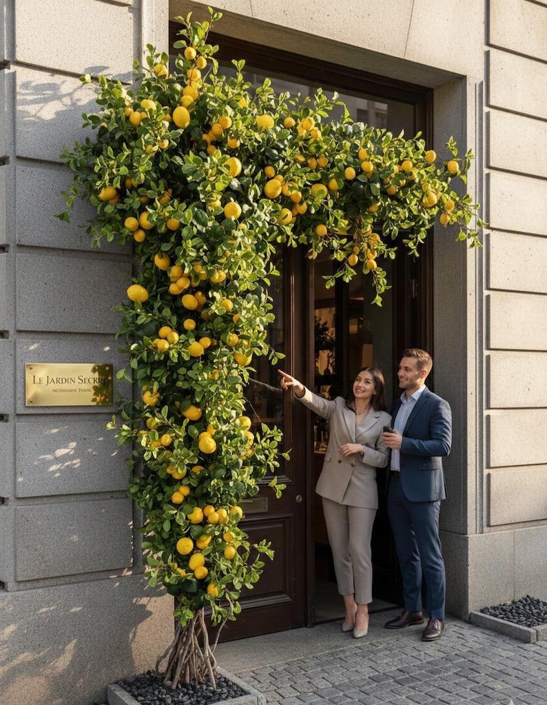 Front Shop Lemon Garland, Fake Citrus Backdrop, Restaurant Greenery ...