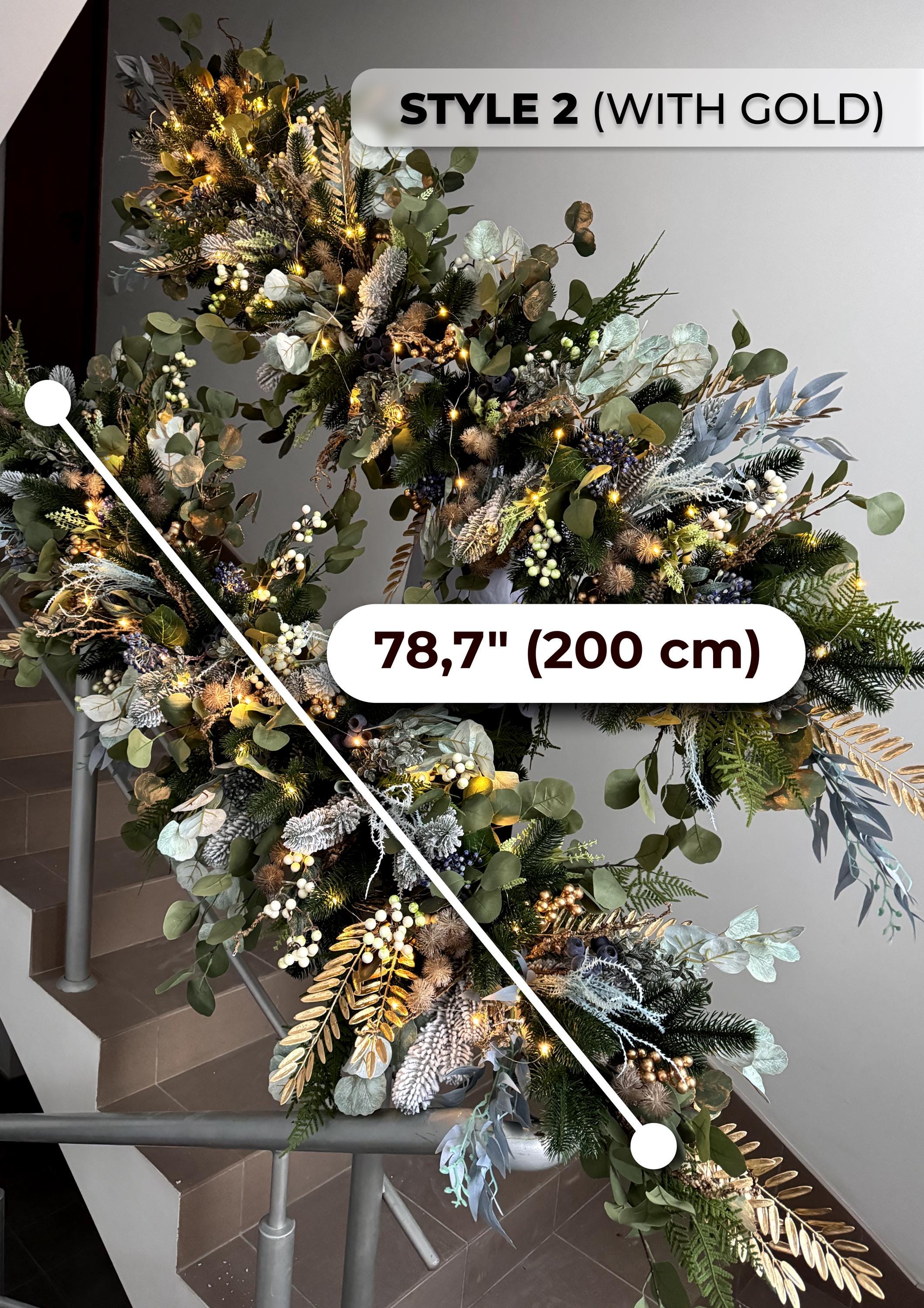 Christmas Garland for Staircase, Christmas Stair Swag, Festive Table ...