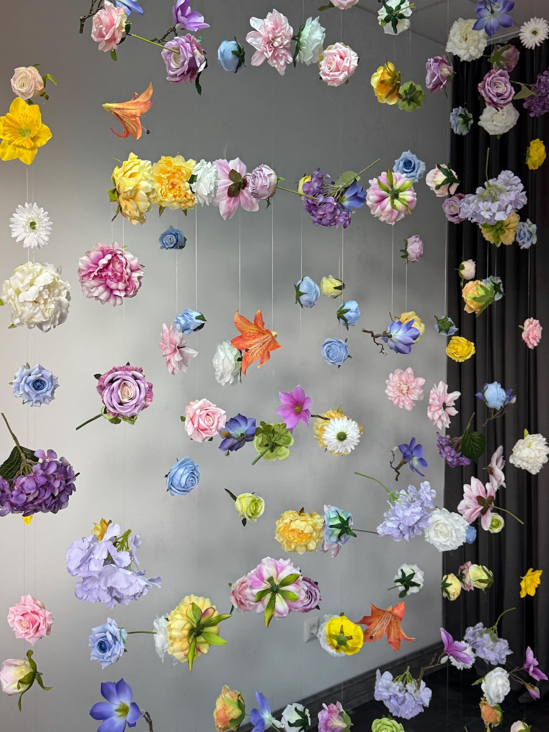 Colorful Flower Photo Prop, Silk Hanging Flower Garland, Real Touch ...