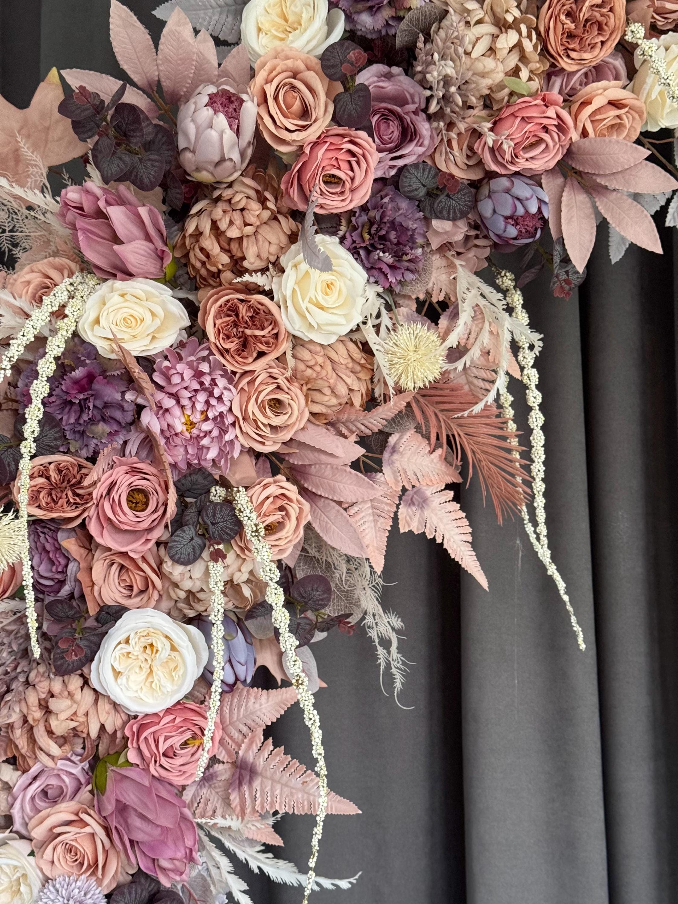 Dusty Pink Flower Corner Swag, Wedding Altar Flowers, Arbor Arrangement ...