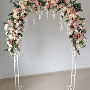 Flower Arch Stand, Wedding Aisle Decor, Floral Centerpiece, White and ...