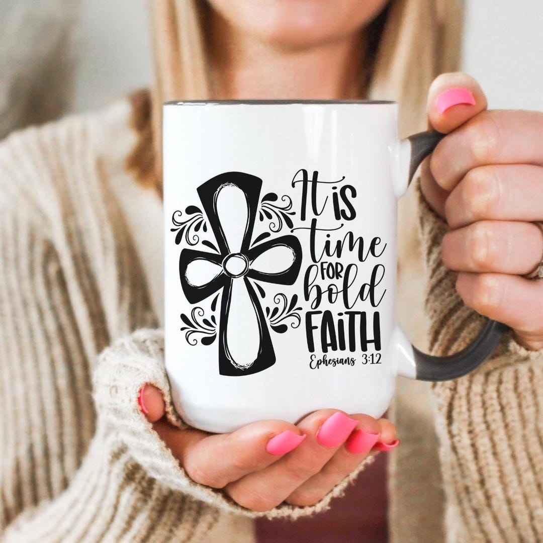 Christian Cross Coffee Mug: Inspirational Bible Verse Religious Gift - Etsy