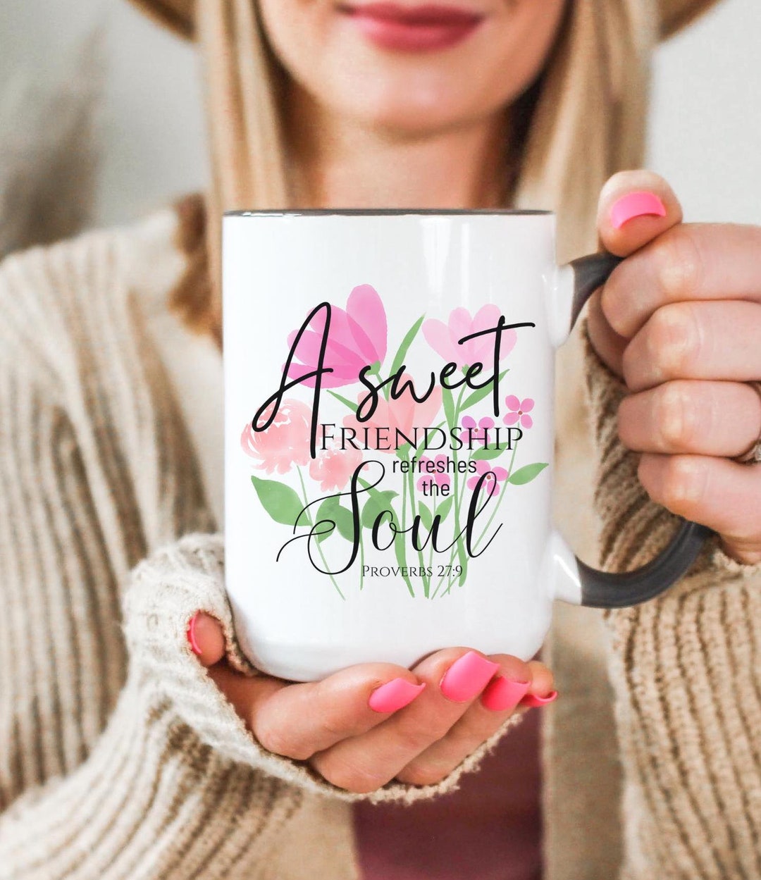 Mug, Christian Floral Bible Verse Coffee Cup Gift, Religious Tea Mug ...