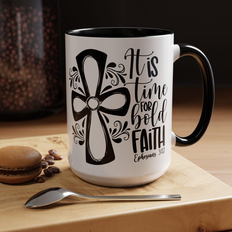 Christian Cross Coffee Mug: Inspirational Bible Verse Religious Gift - Etsy