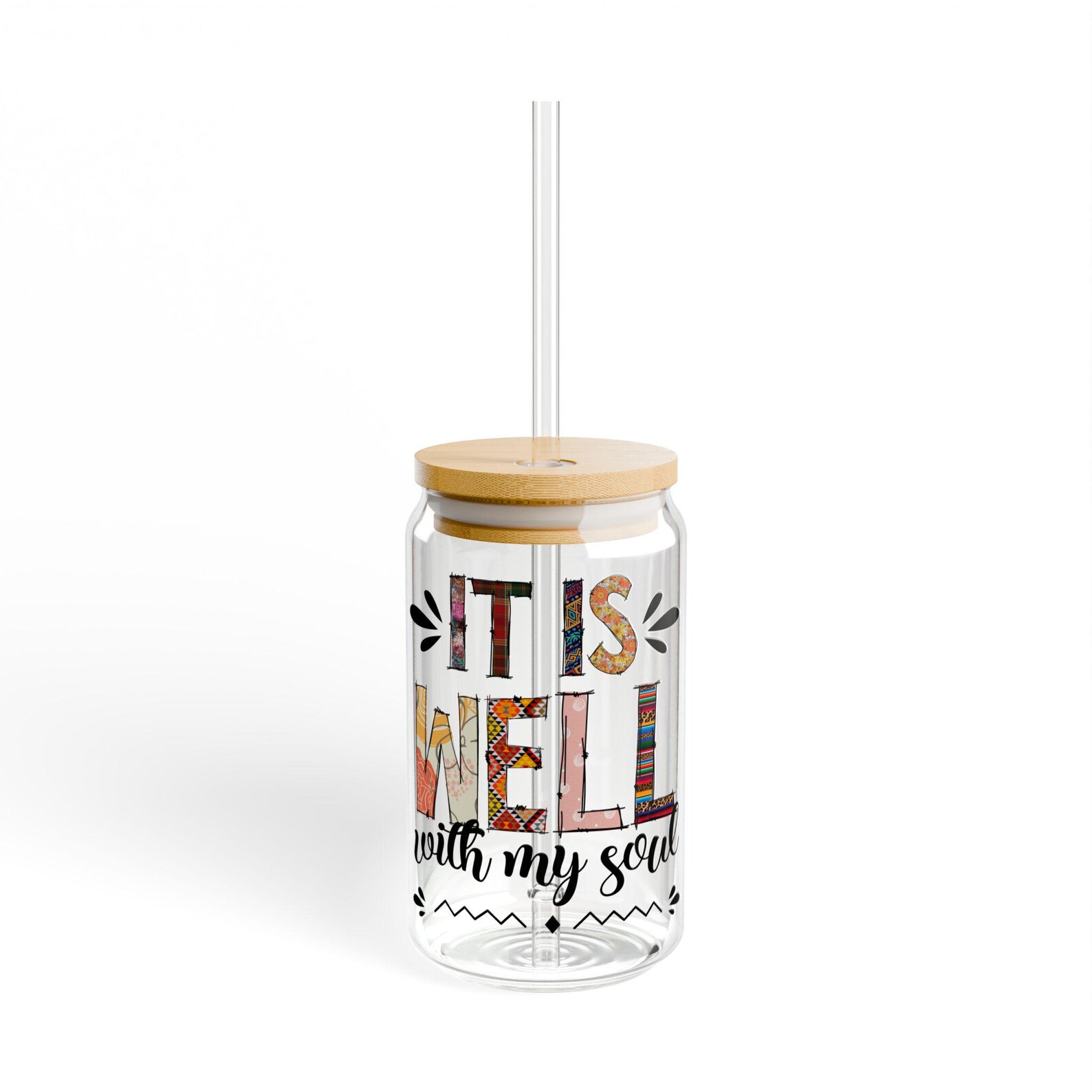 It is Well With My Soul Sipper Glass, 16oz, With or Without Lid/straw ...