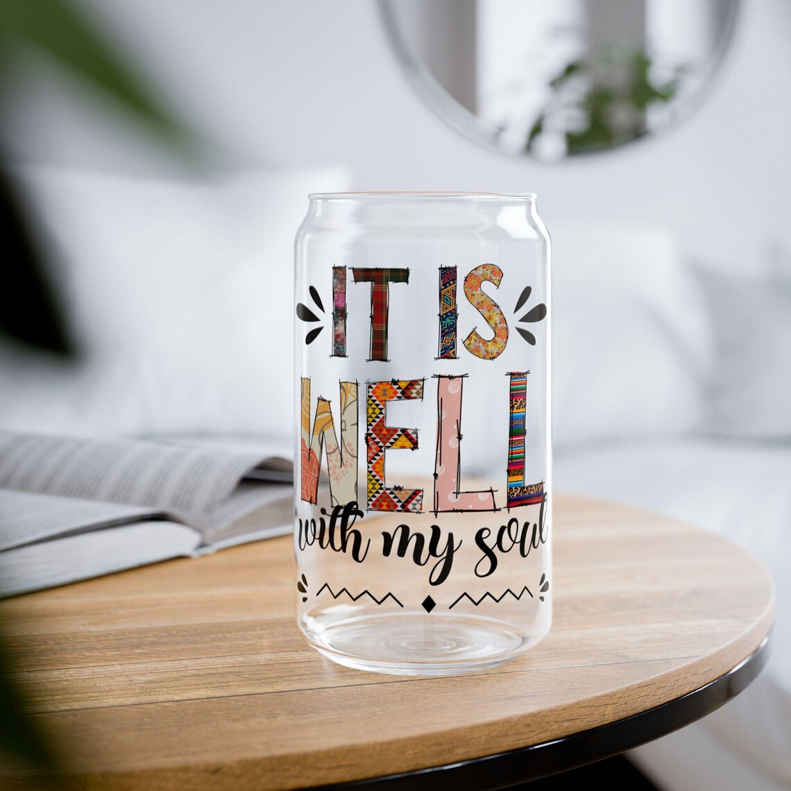 It is Well With My Soul Sipper Glass, 16oz, With or Without Lid/straw ...